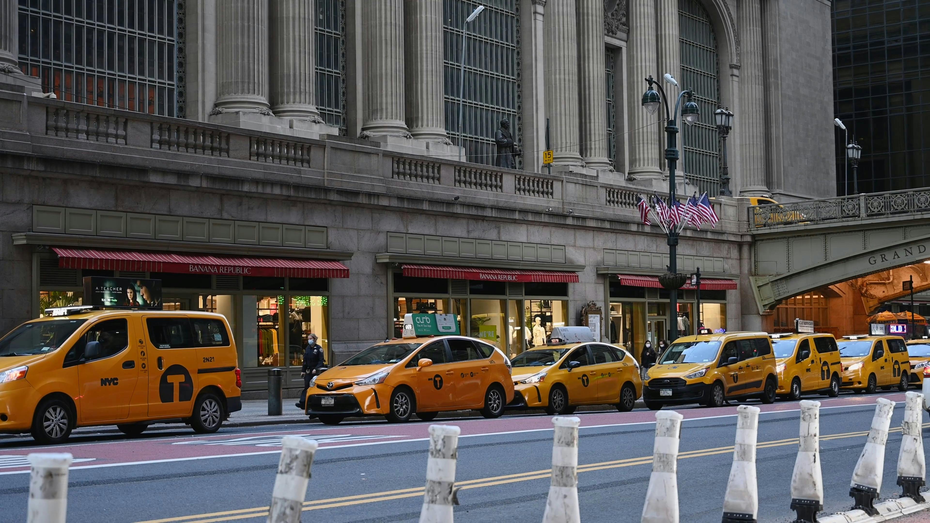 A Line of Yellow Cab on the Street of New York Free Stock Video Footage ...