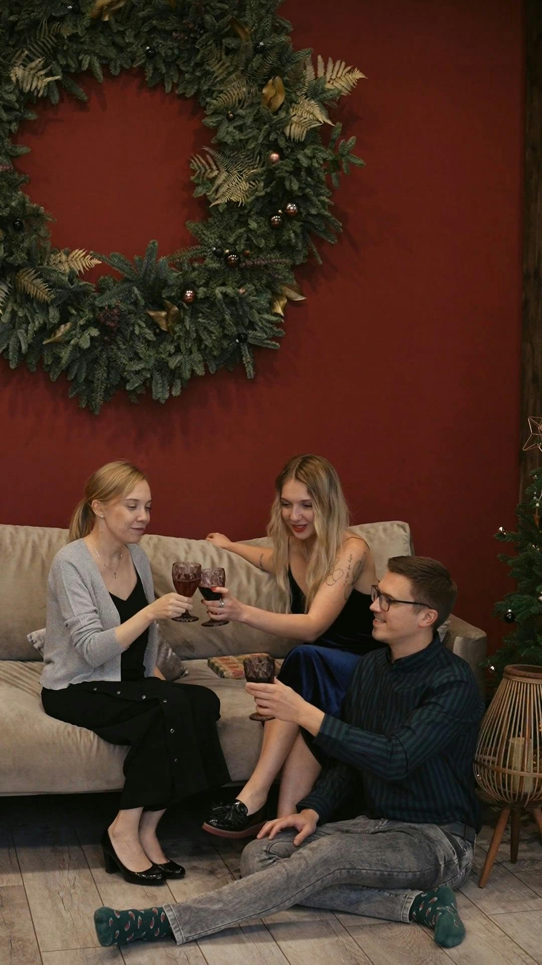 People Attending A Party Gathers For A Glass Toss Free Stock Video ...