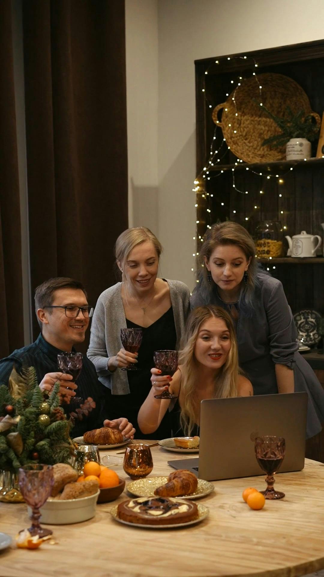 Group Of People In The Party Gathering For A Glass Toss In Unison Free ...