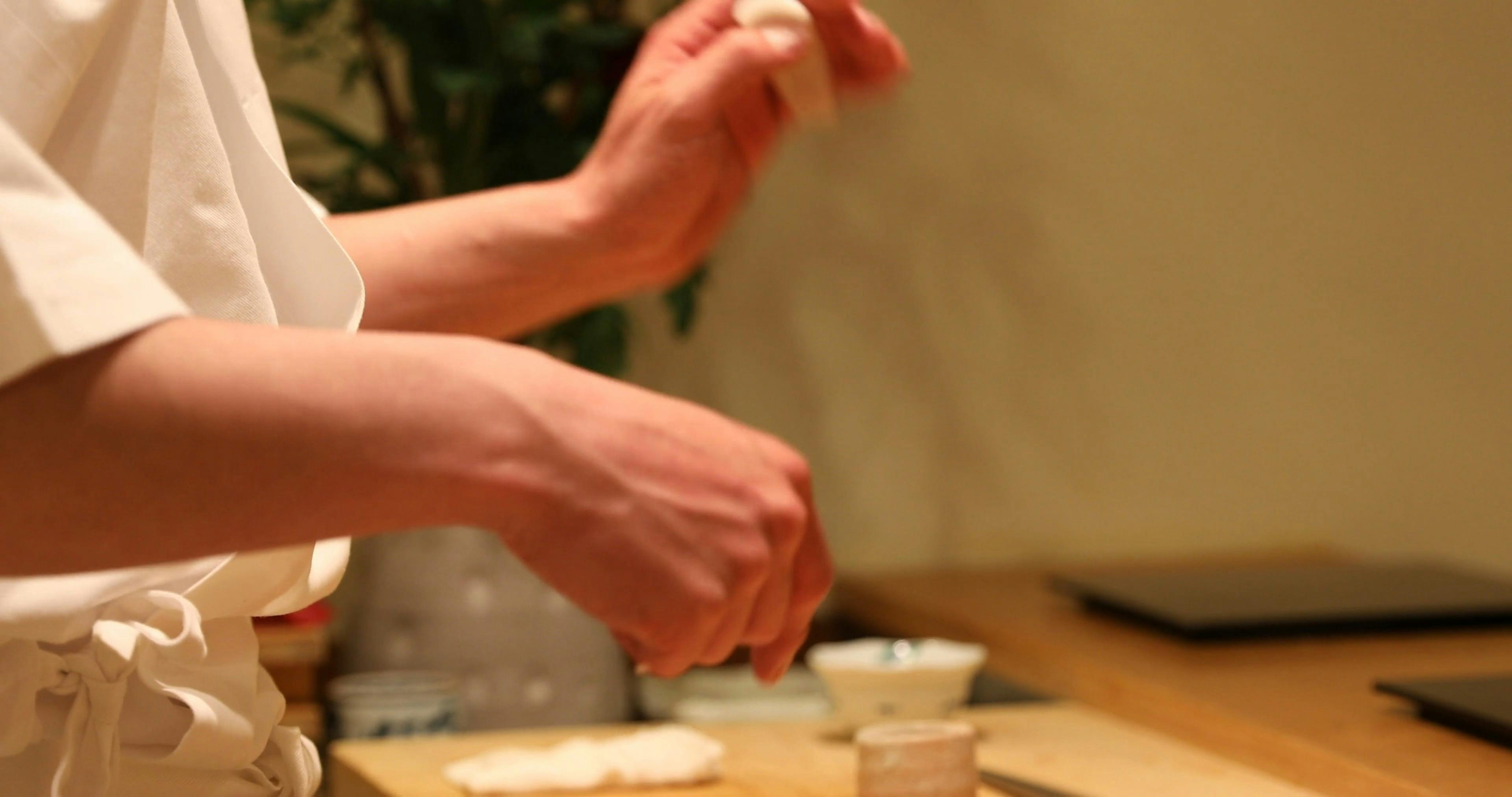 Close Up Shot of a Chef Making a Sushi Free Stock Video Footage ...