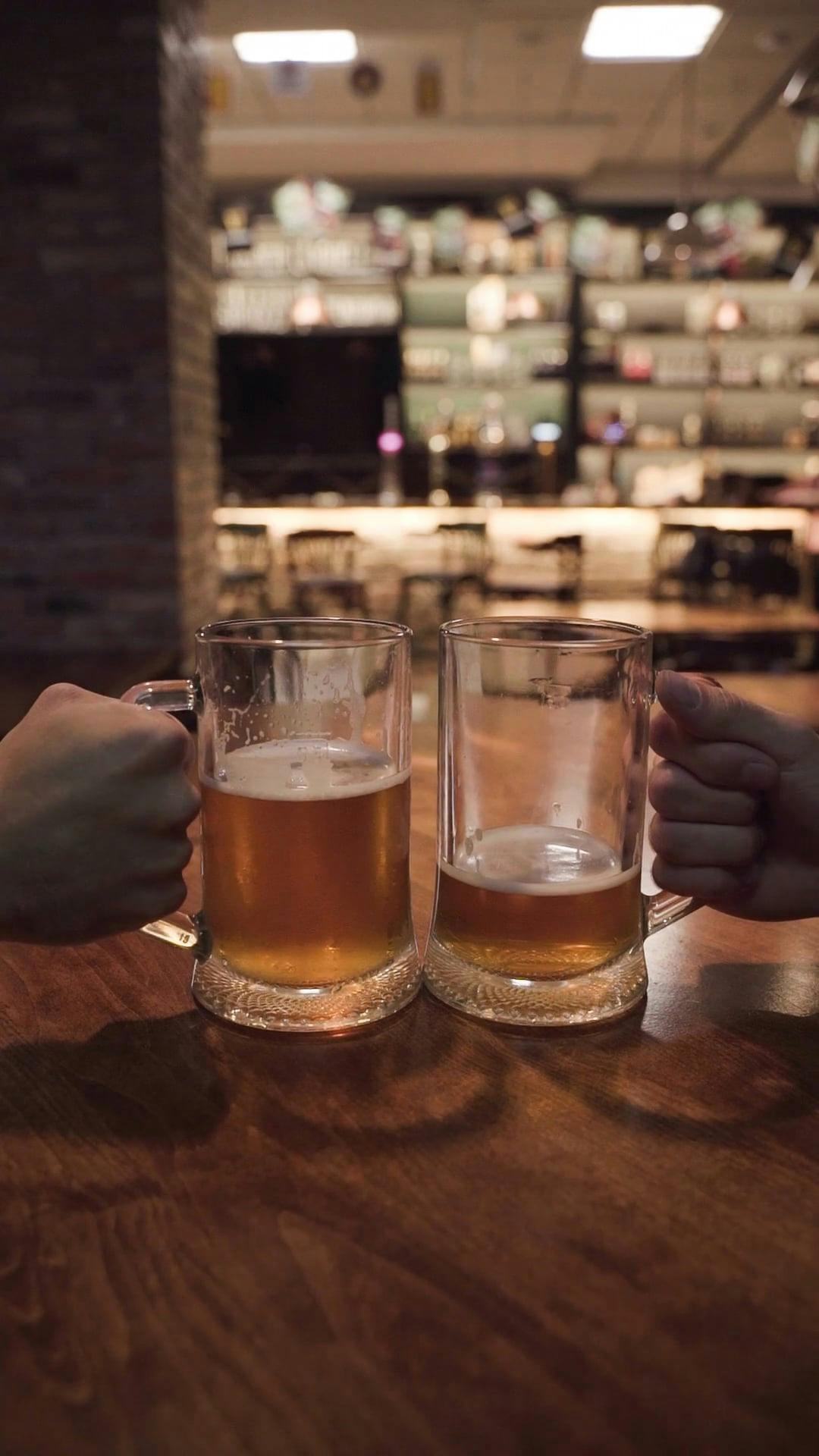Beer Foam Forms On Top Of A Full Beer Glass Free Stock Video Footage ...