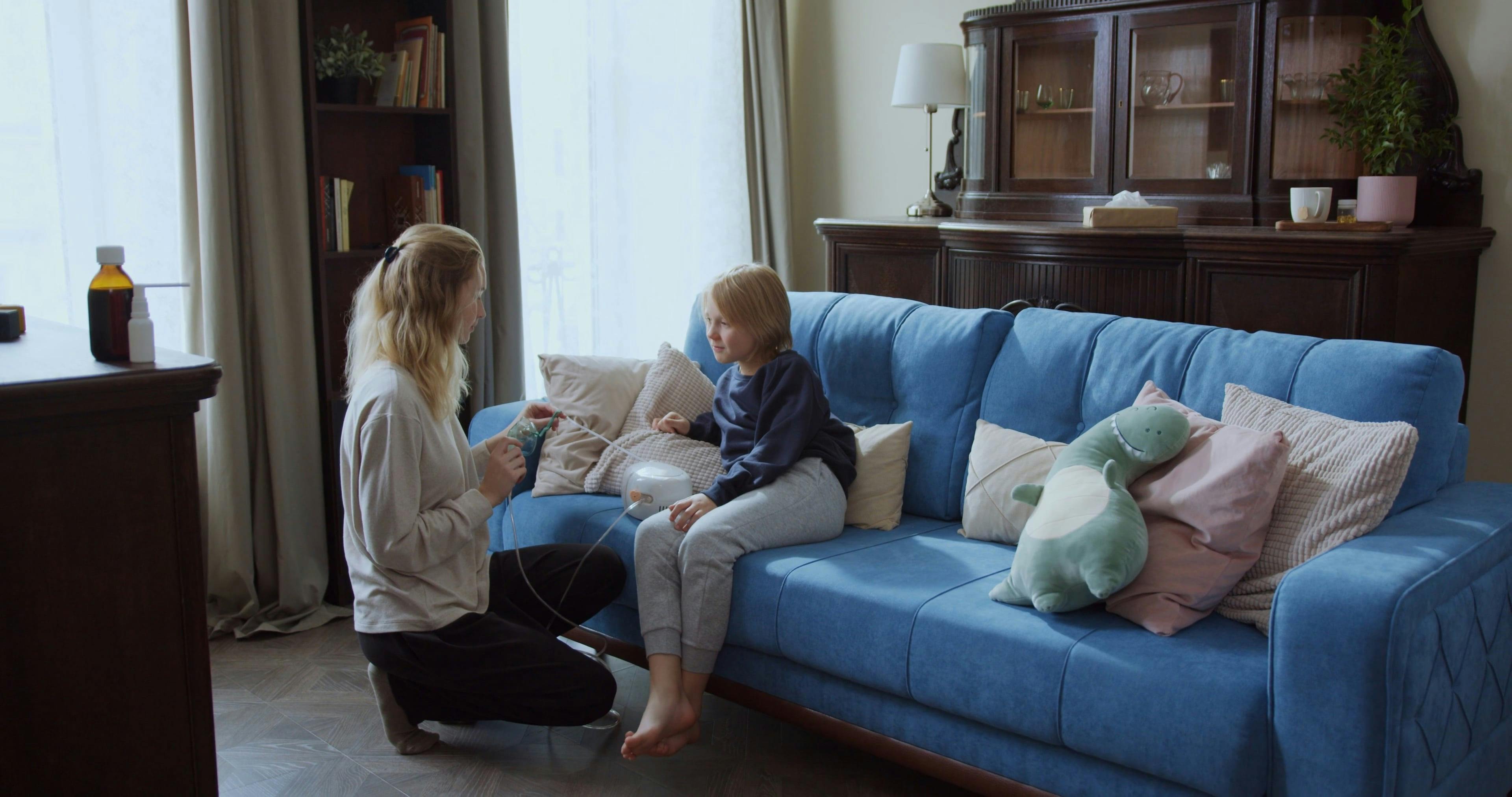 A Woman Taking Care of Her Sick Brother Free Stock Video Footage ...