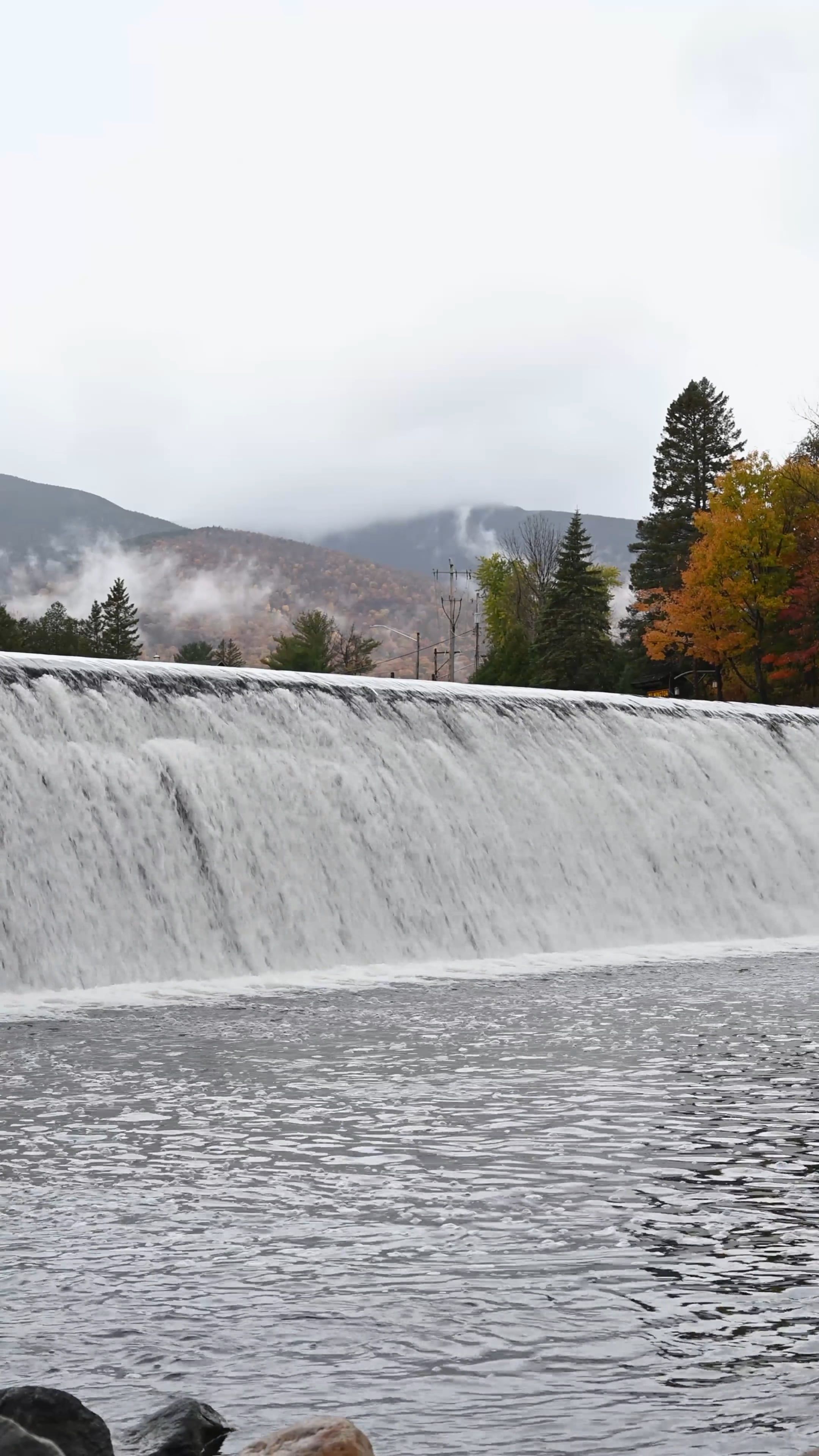 Vertical Video of a Falling Water at Water Dam Free Stock Video Footage ...