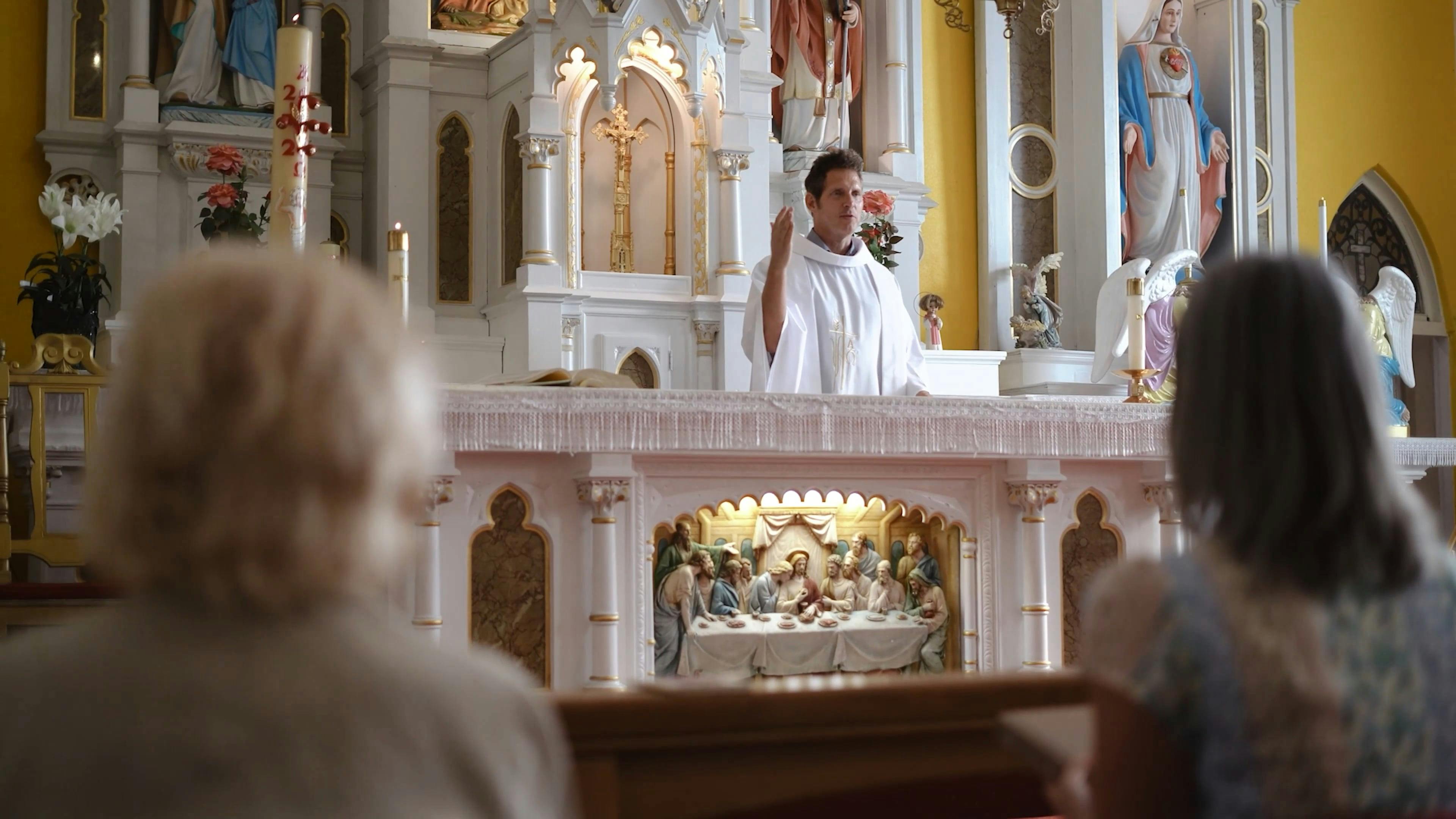 Priest Praying in a Church Free Stock Video Footage, Royalty-Free 4K ...