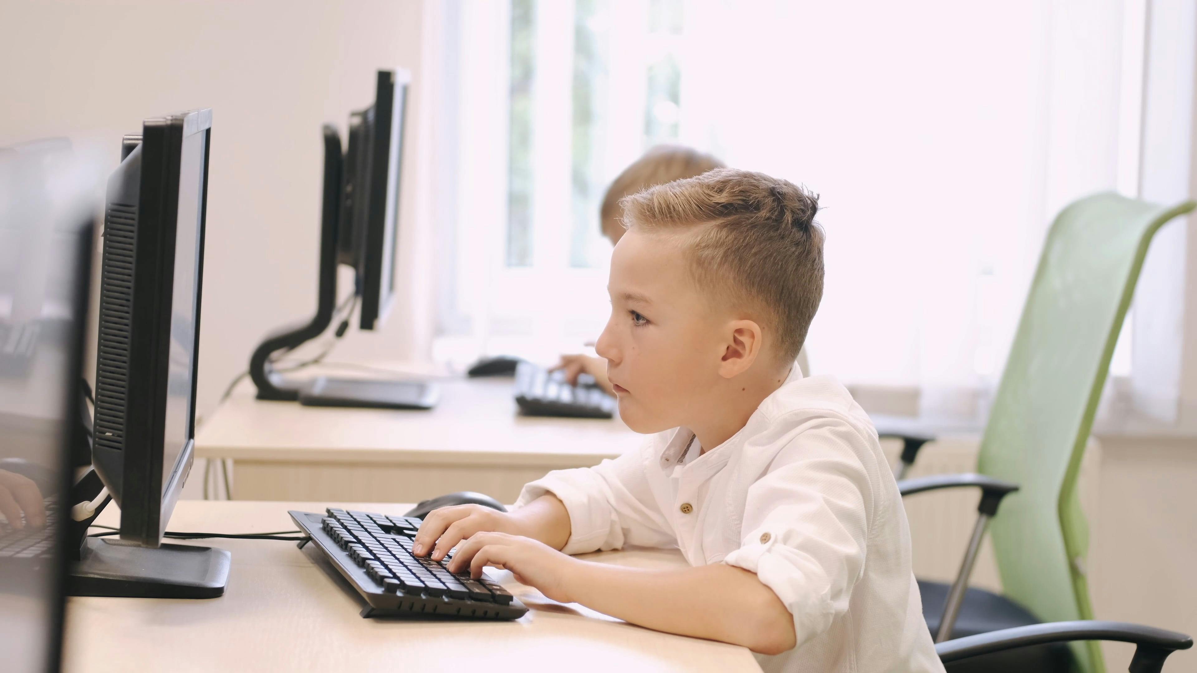 Boys Typing in a Computer Free Stock Video Footage, Royalty-Free 4K ...