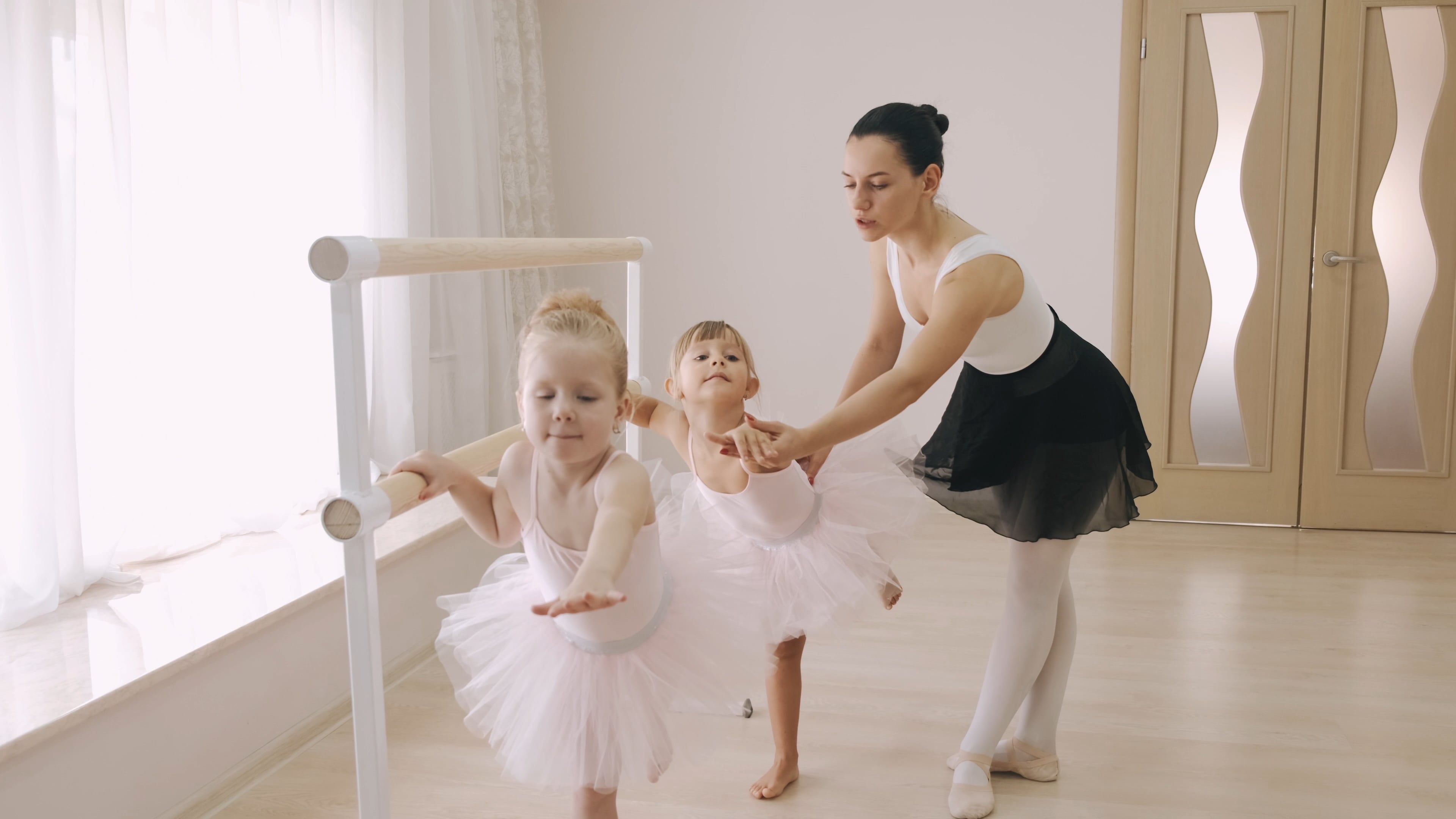 A Woman Teaching Kids to Dance Ballet Free Stock Video Footage, Royalty ...