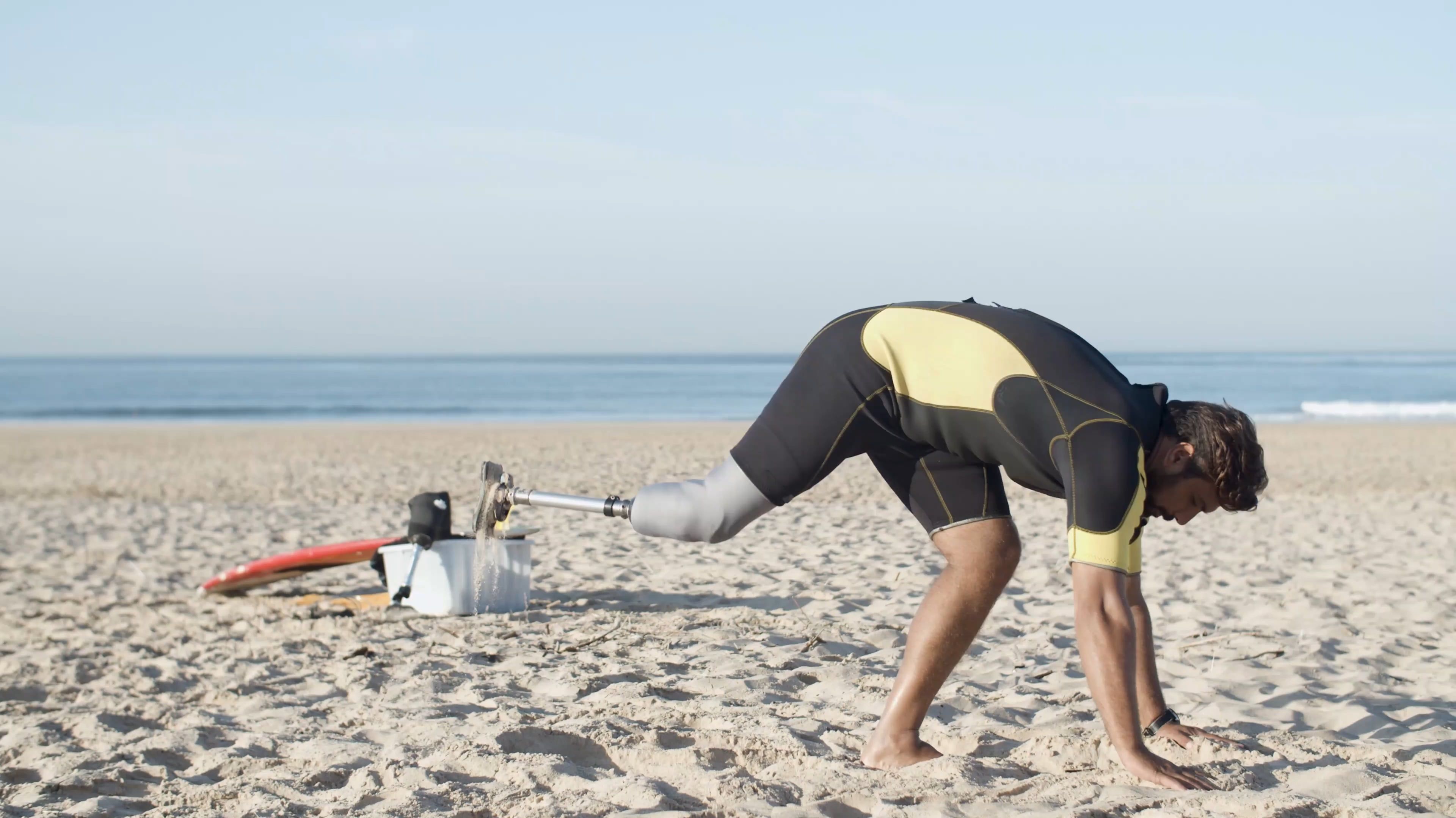 A Man Doing Push Ups While on the Beach Free Stock Video Footage ...