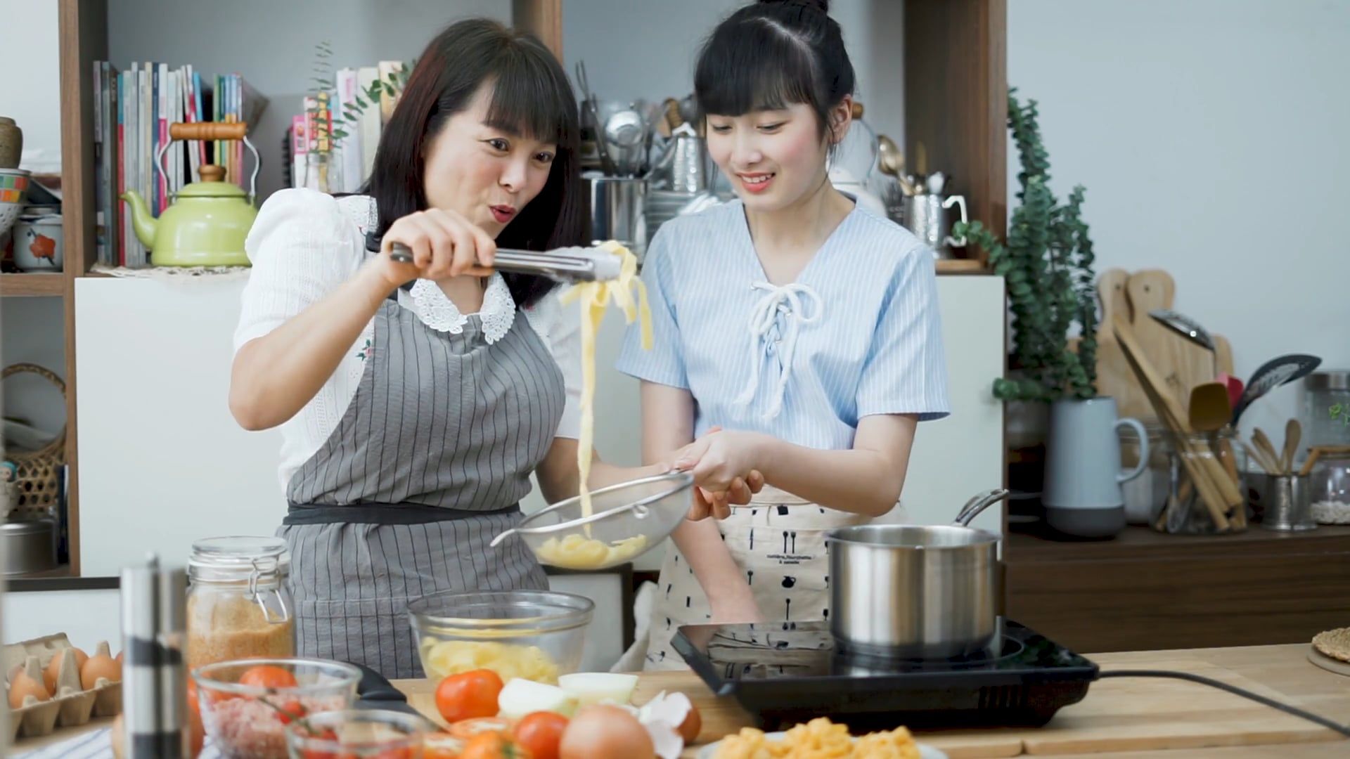 Woman Putting Noodles on a Dish Free Stock Video Footage, Royalty-Free ...