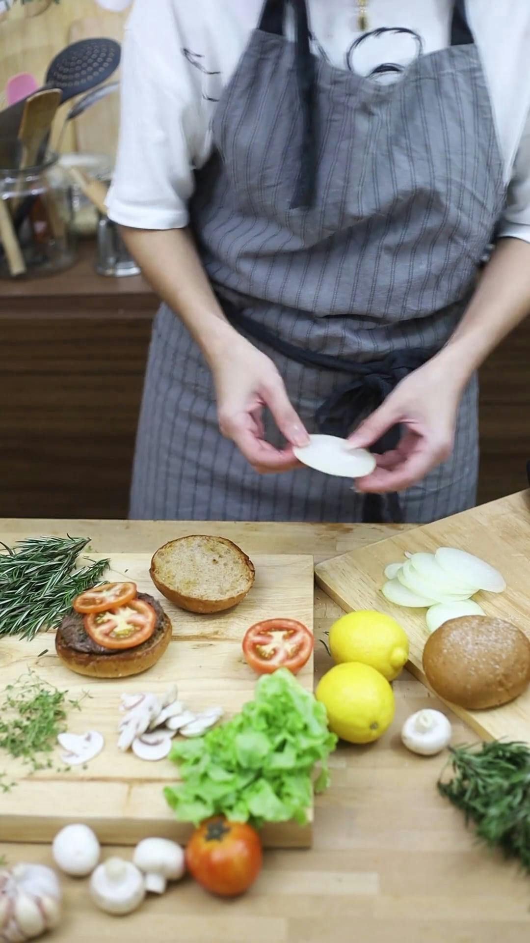 Chafe Making a Hamburger Free Stock Video Footage, Royalty-Free 4K & HD ...