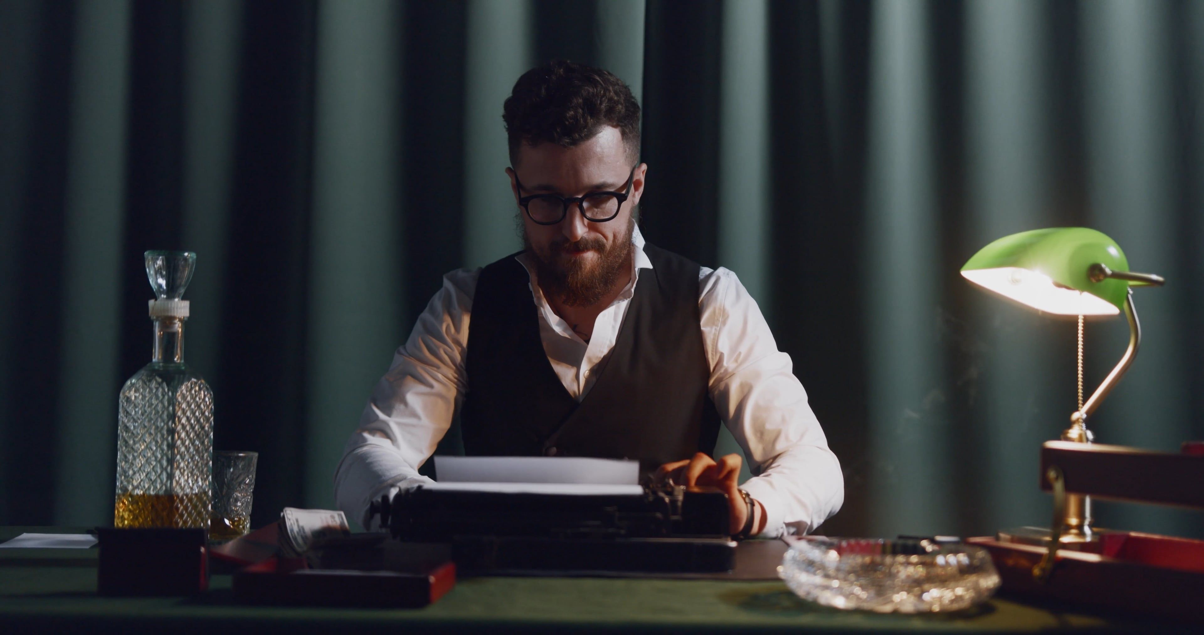 A Guy Using a Typewriter Free Stock Video Footage, Royalty-Free 4K & HD ...