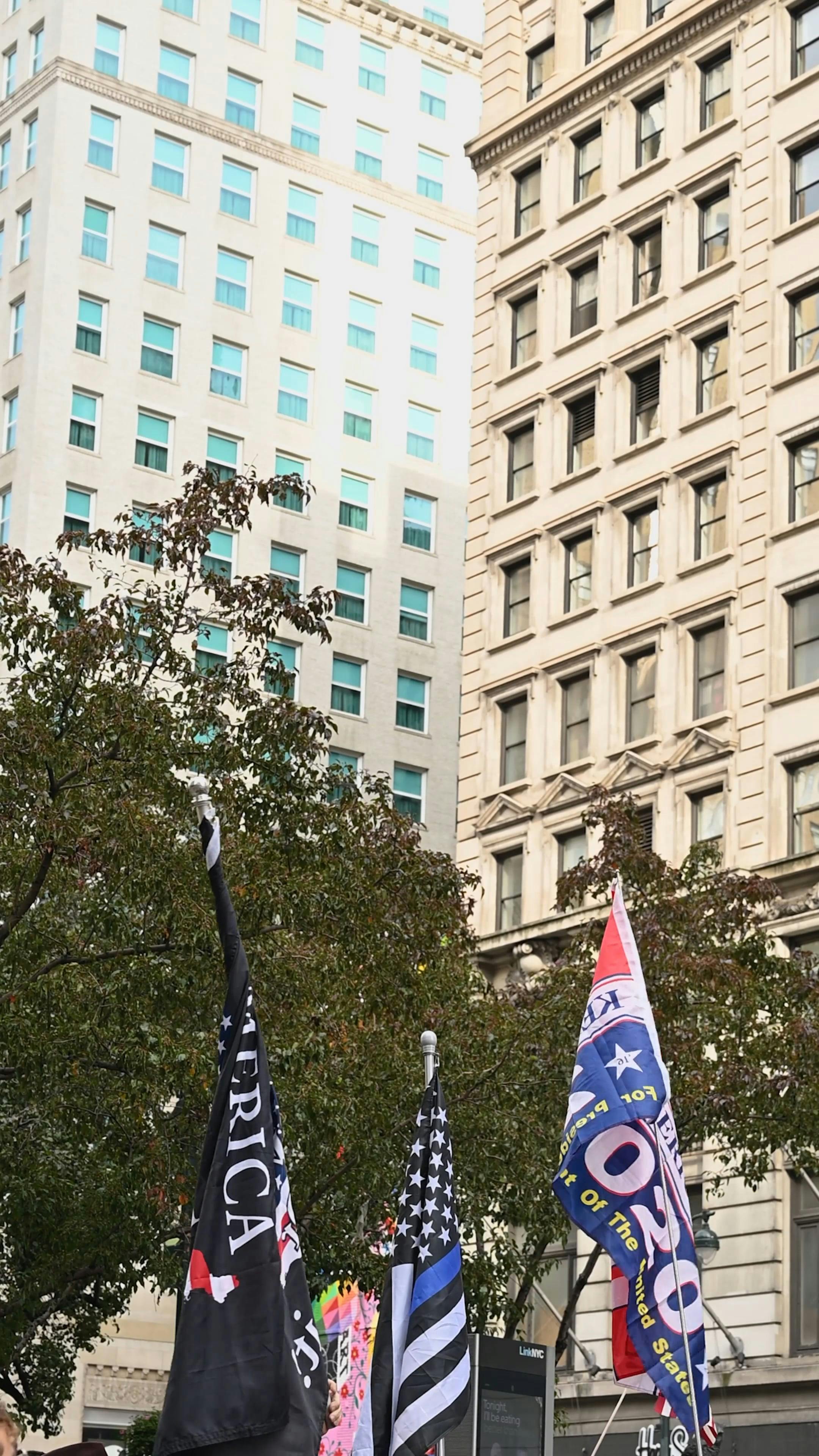 2020 United States Political Campaign Flags and Banners · Free Stock Video