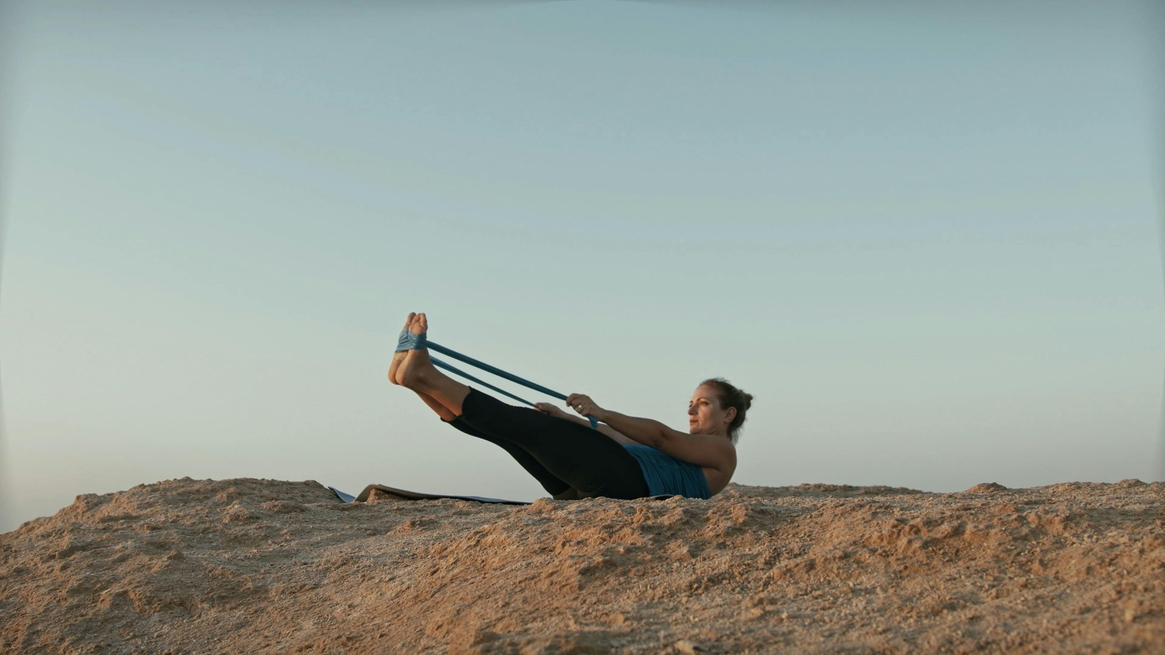 Exercising at the Beach · Free Stock Video