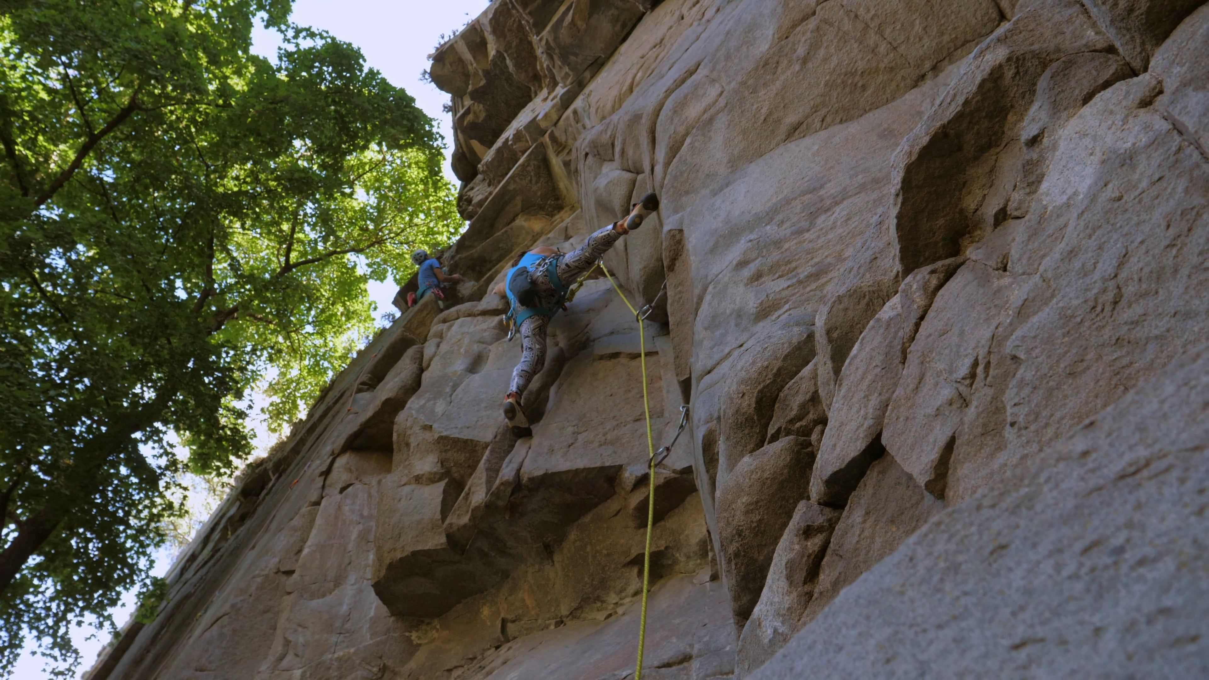 Low Angle View of a Woman Rock Climbing Free Stock Video Footage ...