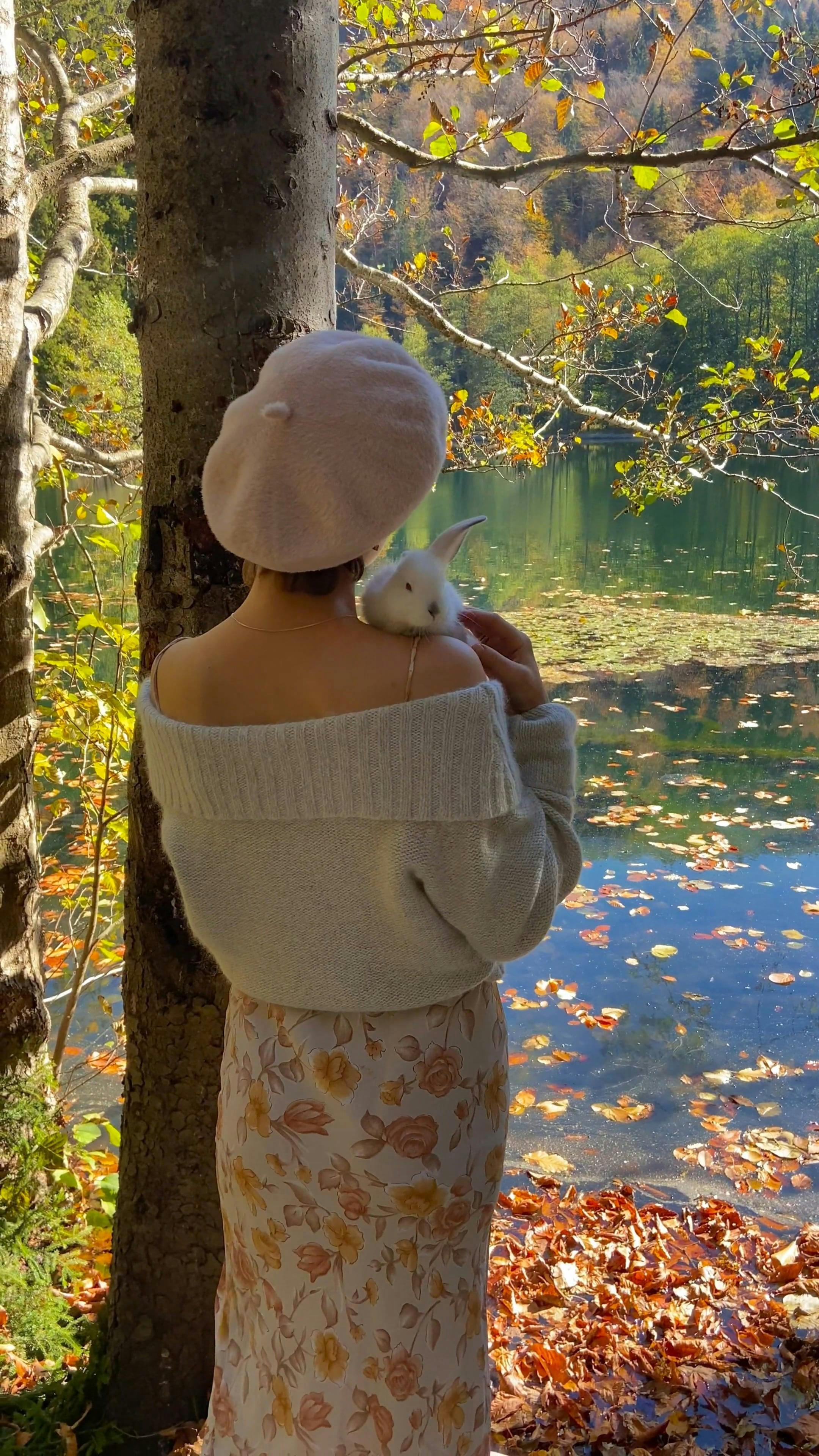 A Woman Carrying Her Rabbit · Free Stock Video