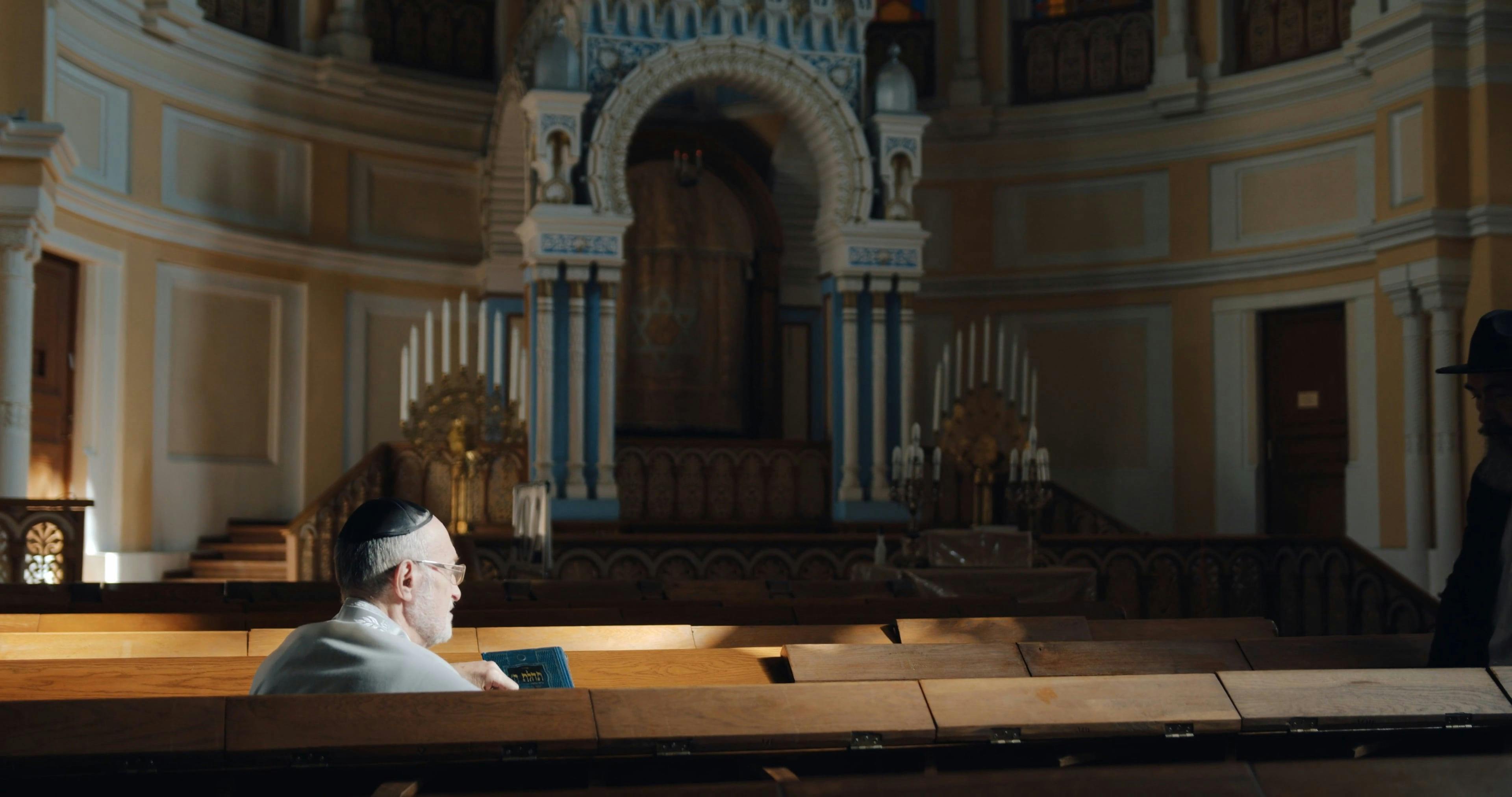 Two Old Jewish Men Praying in a Synagogue · Free Stock Video