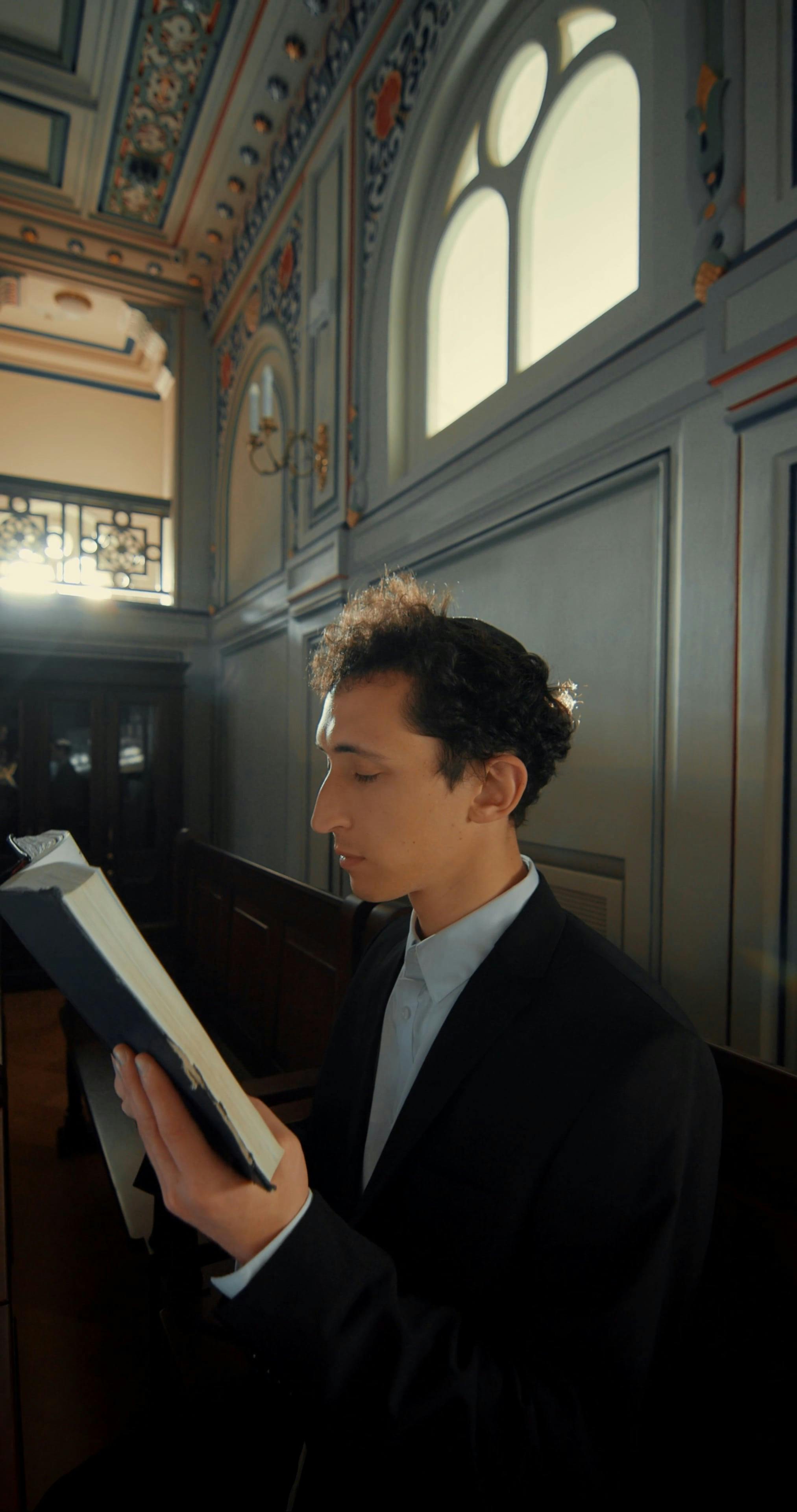 Jewish Man Reading and Kissing the Torah Free Stock Video Footage ...