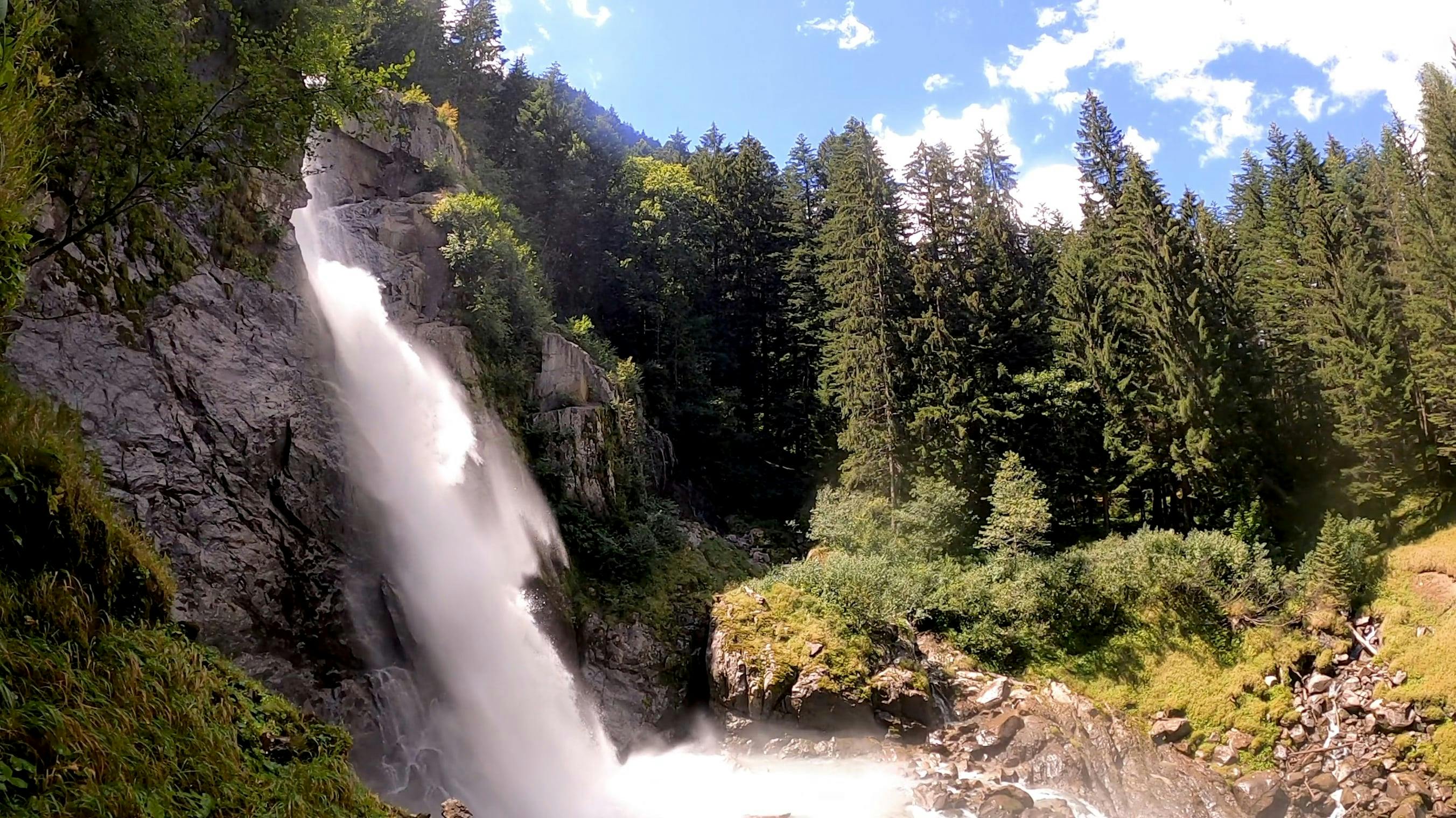 A Waterfall in the Mountains · Free Stock Video