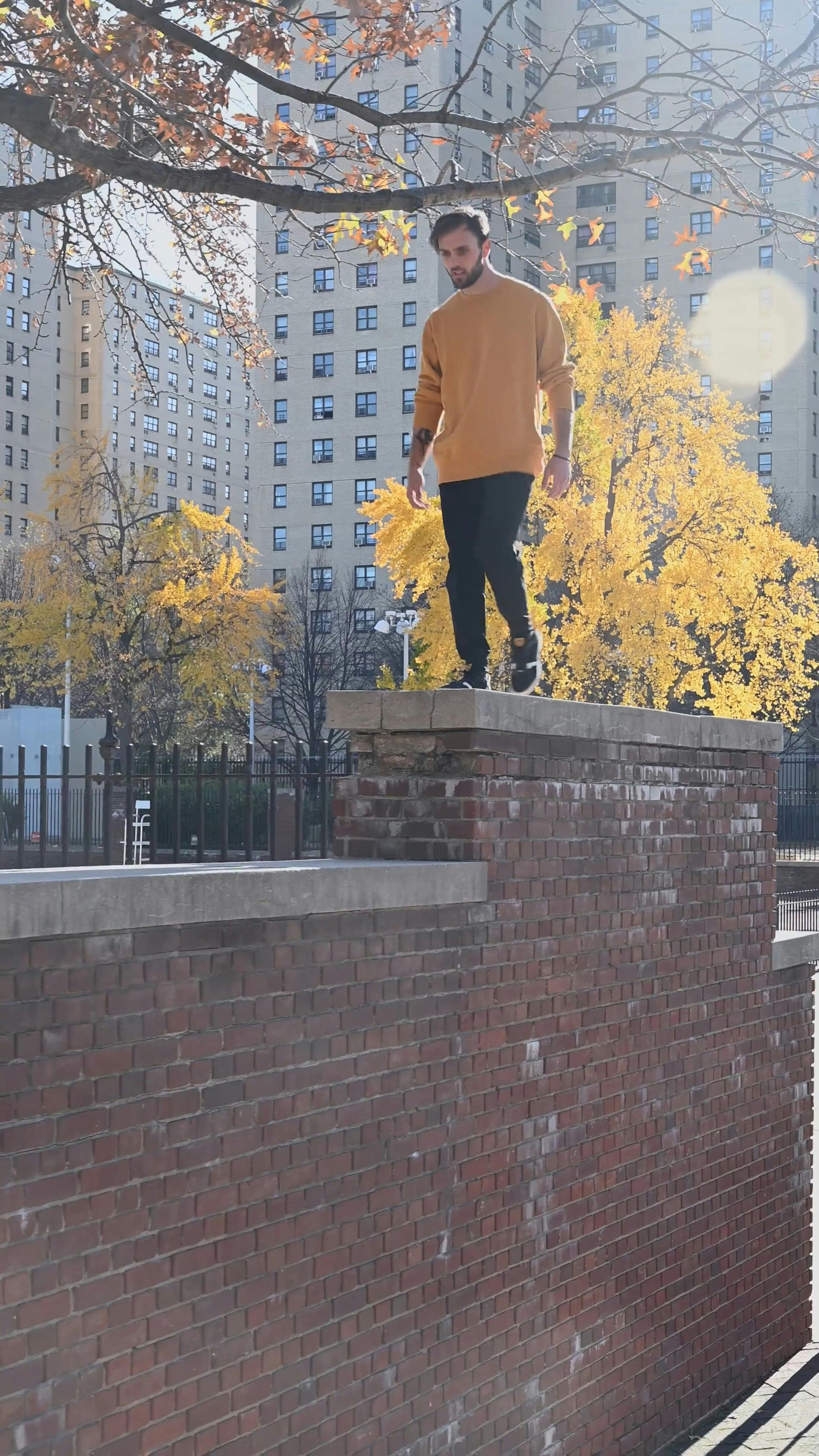 A Man Flipping From The Wall · Free Stock Video