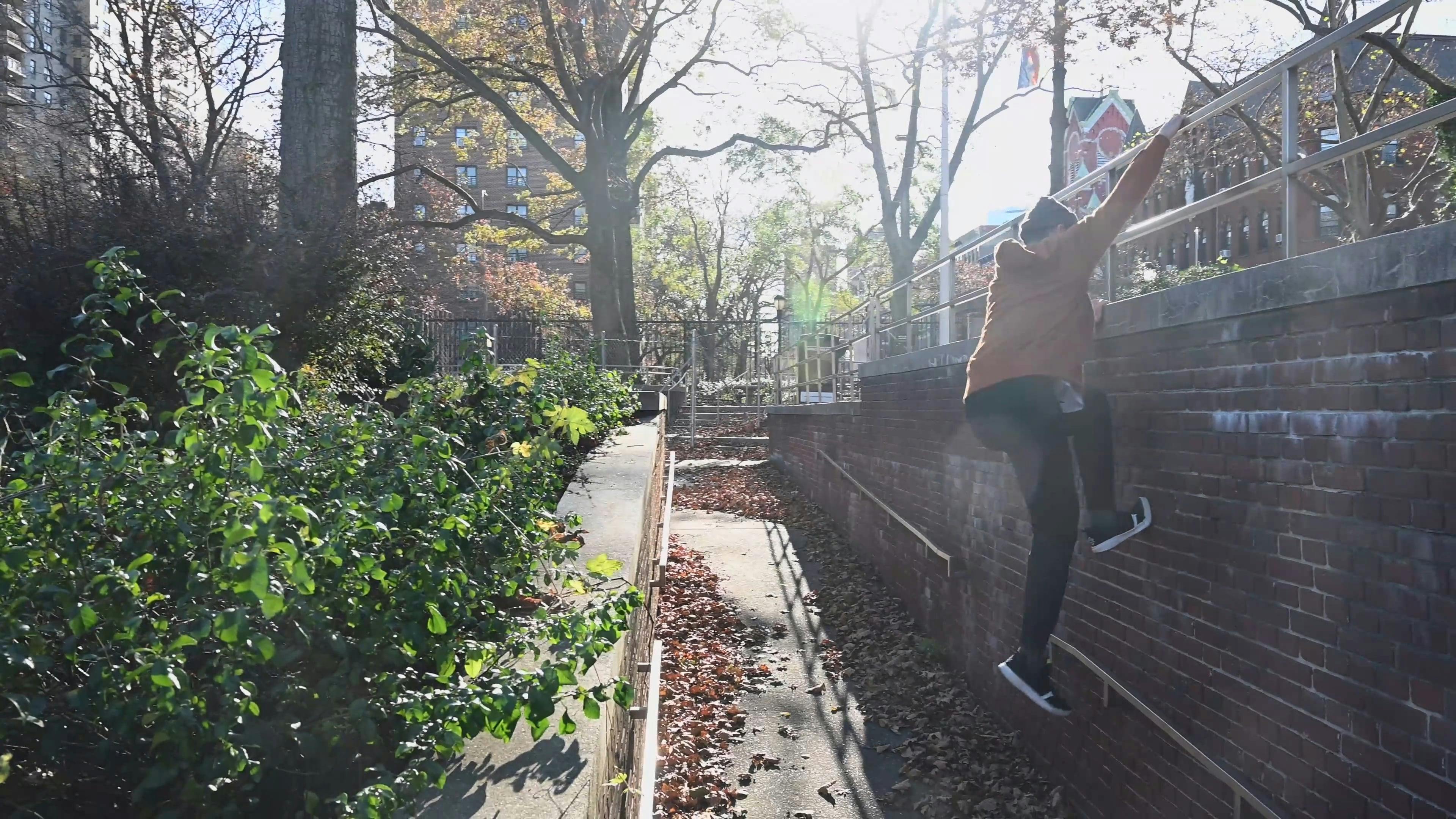 A Man Jumping Off The Wall · Free Stock Video