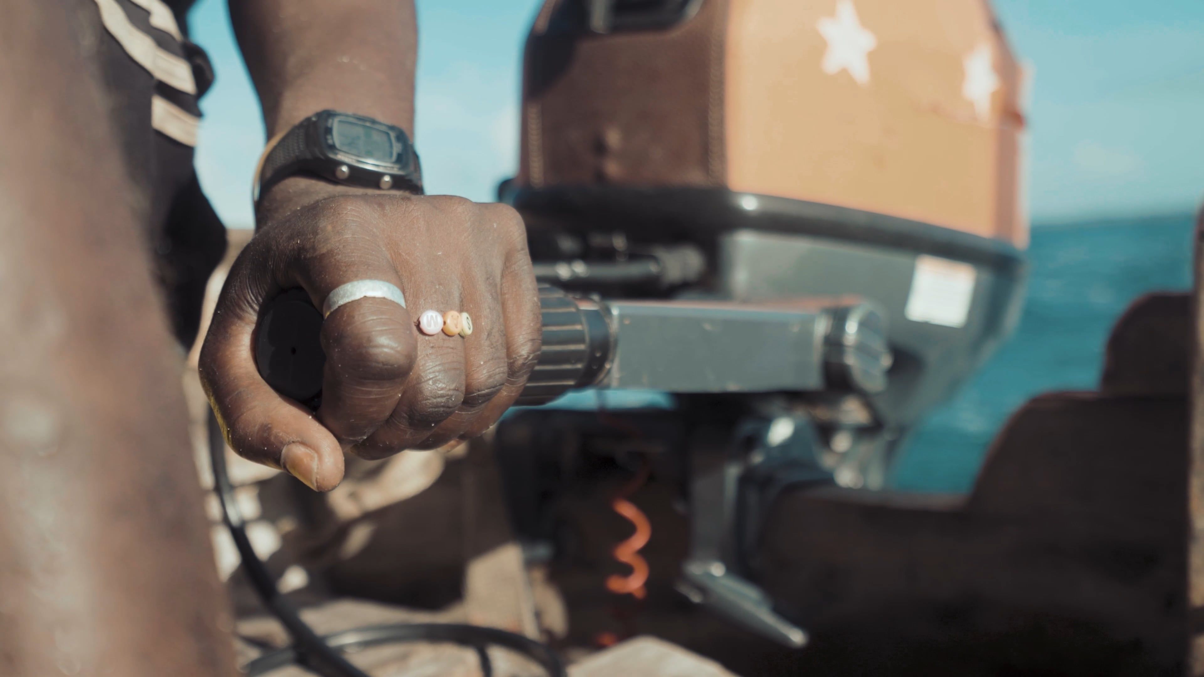 Close-Up View of a Person Operating a Motor Boat · Free Stock Video