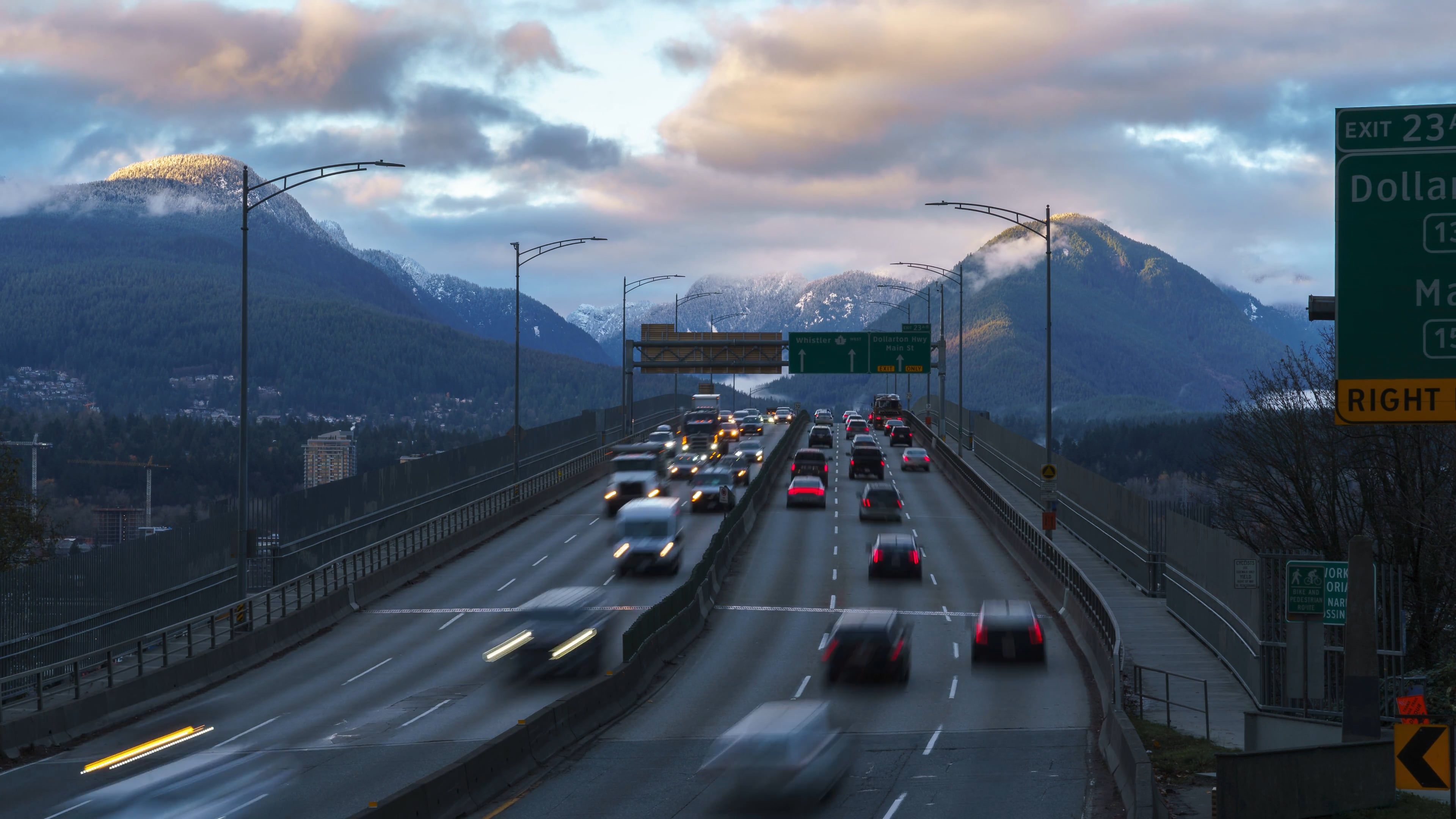 Timelapse Videos of Cars Crossing the Second Narrows Bridge Free Stock ...