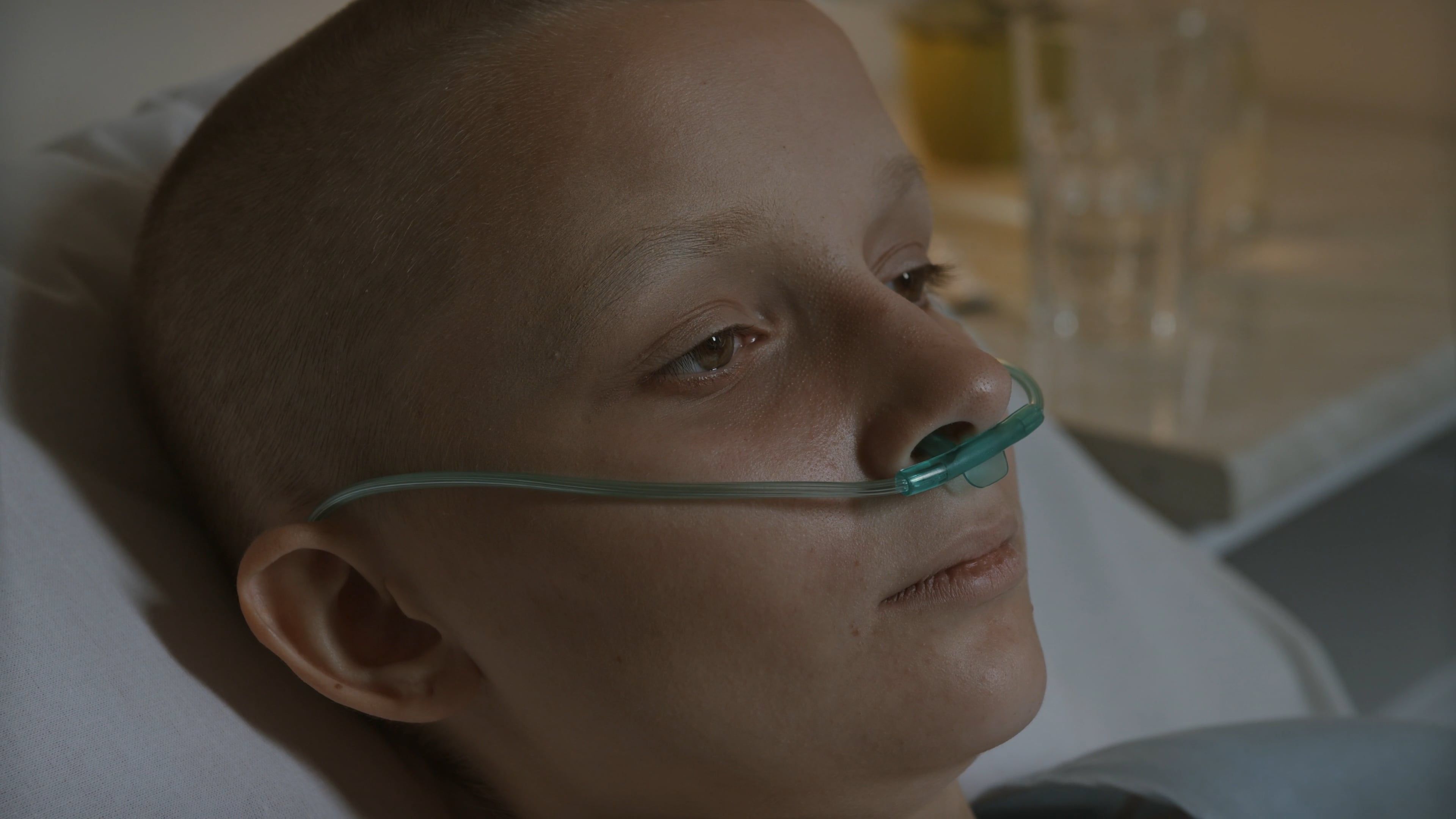 A Cancer Patient on Nasal Cannula Oxygen in a Deep Thoughts Free Stock ...