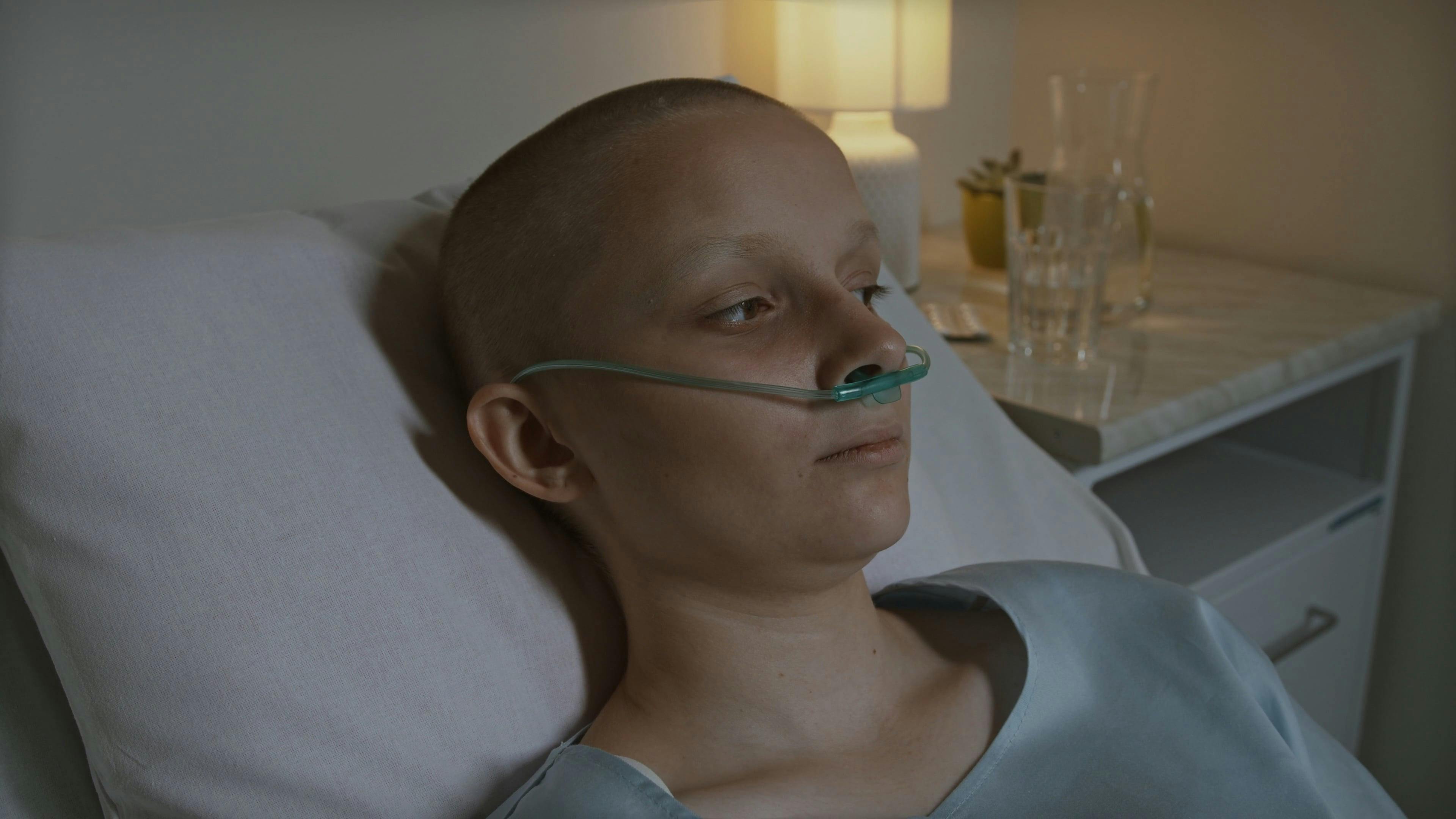 Sad Face Cancer Patient Looking at Camera · Free Stock Video