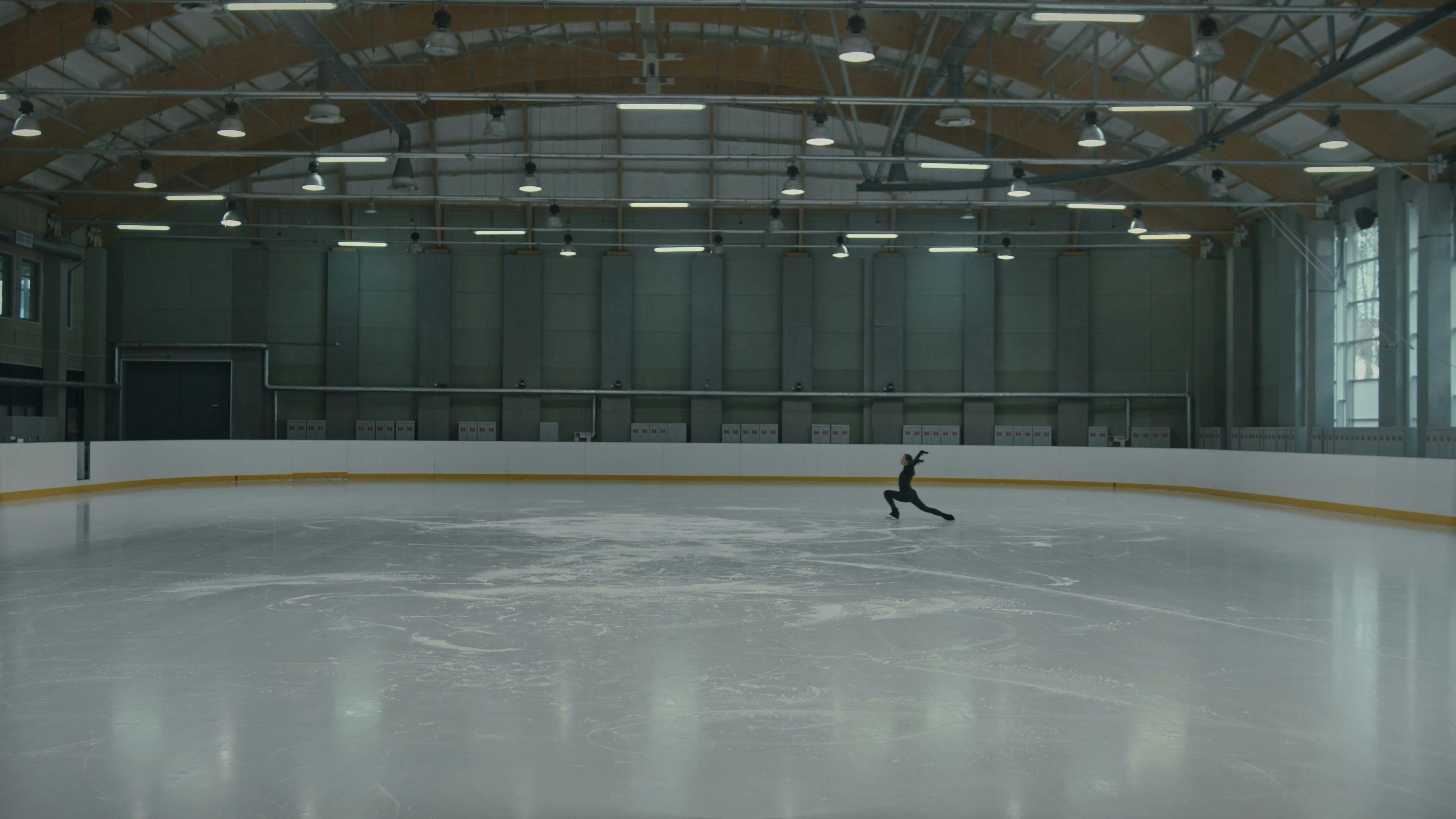 Athlete Skating on Ice Rink · Free Stock Video