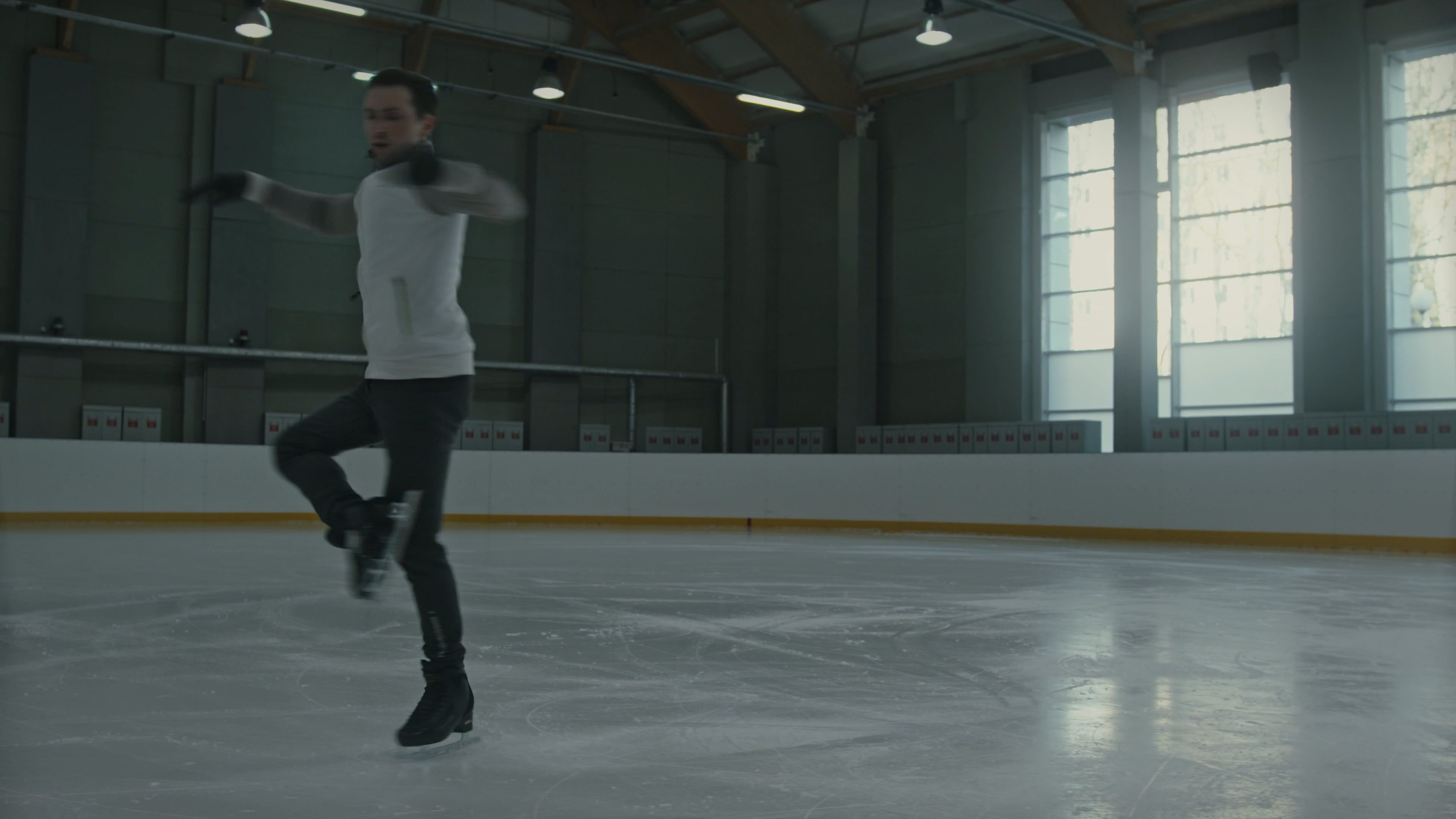 A Man Practicing Ice Skating Moves Free Stock Video Footage, Royalty ...