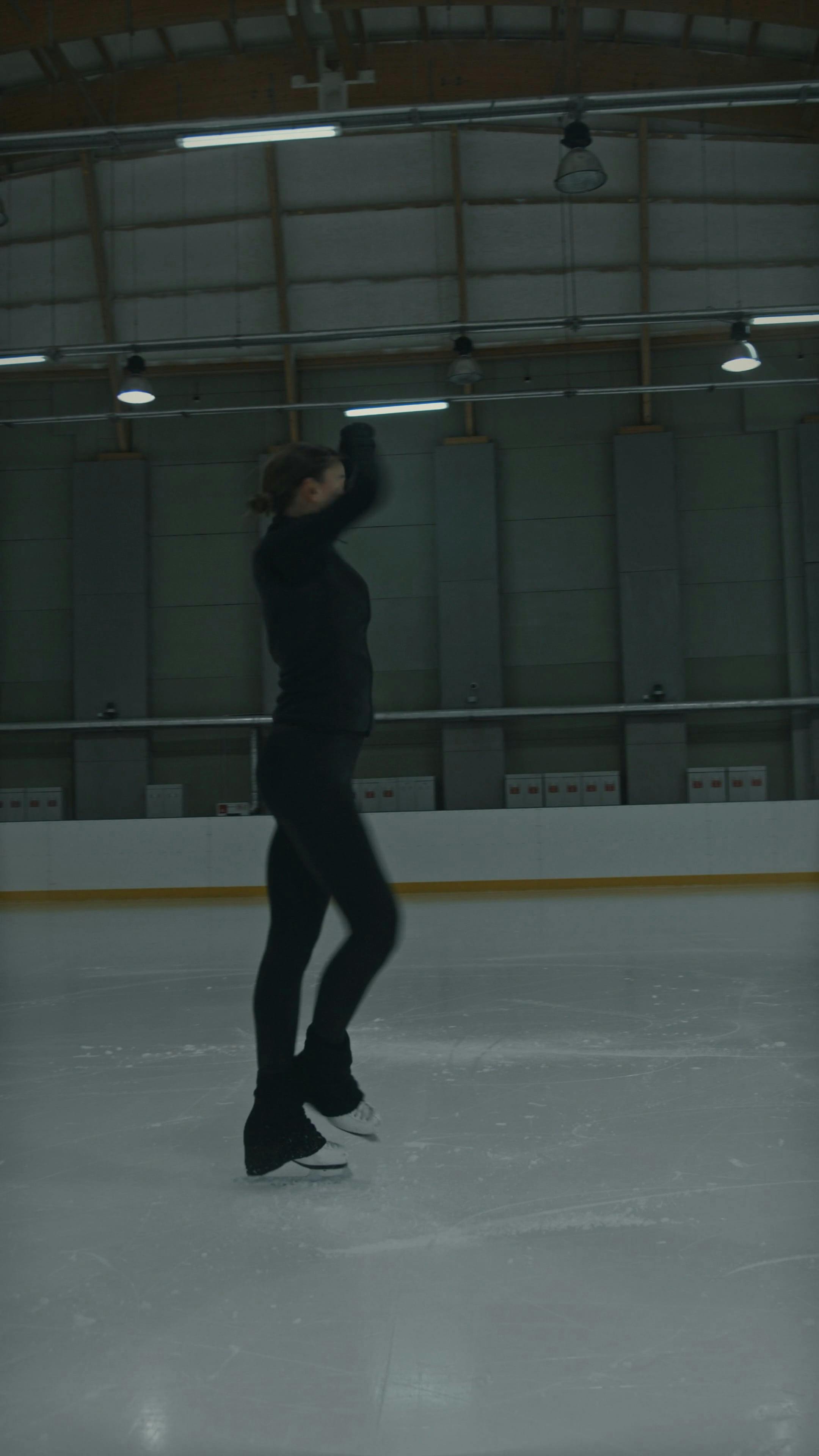 Ice Skater Practicing on Rink Free Stock Video Footage, Royalty-Free 4K ...