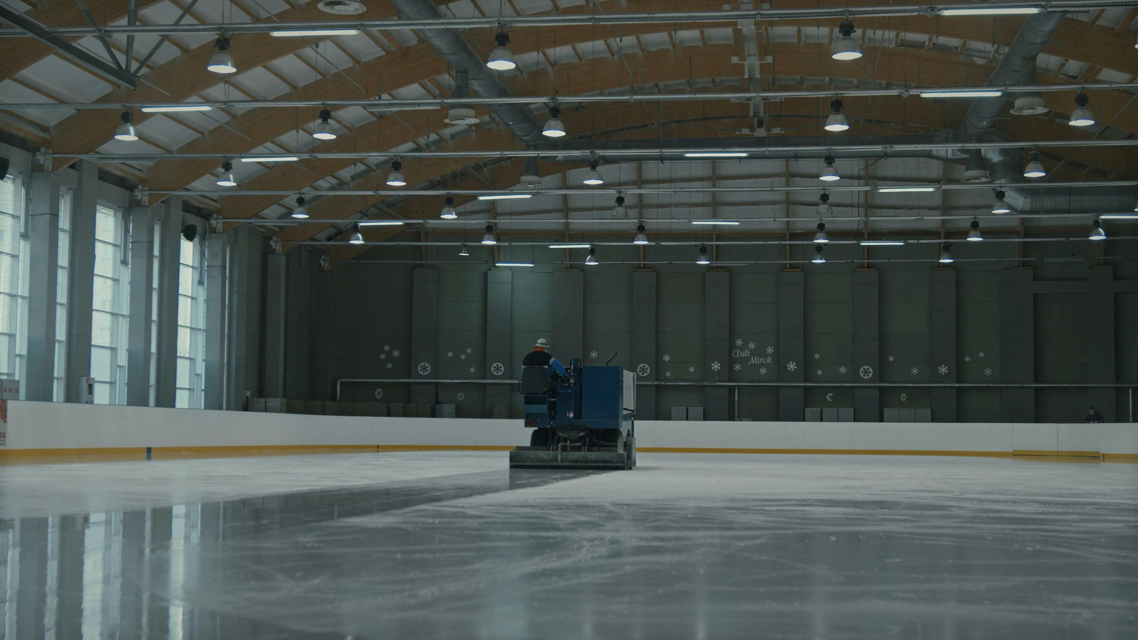 An Ice Resurface Machine Maintaining The Ice Skating Rink · Free Stock ...