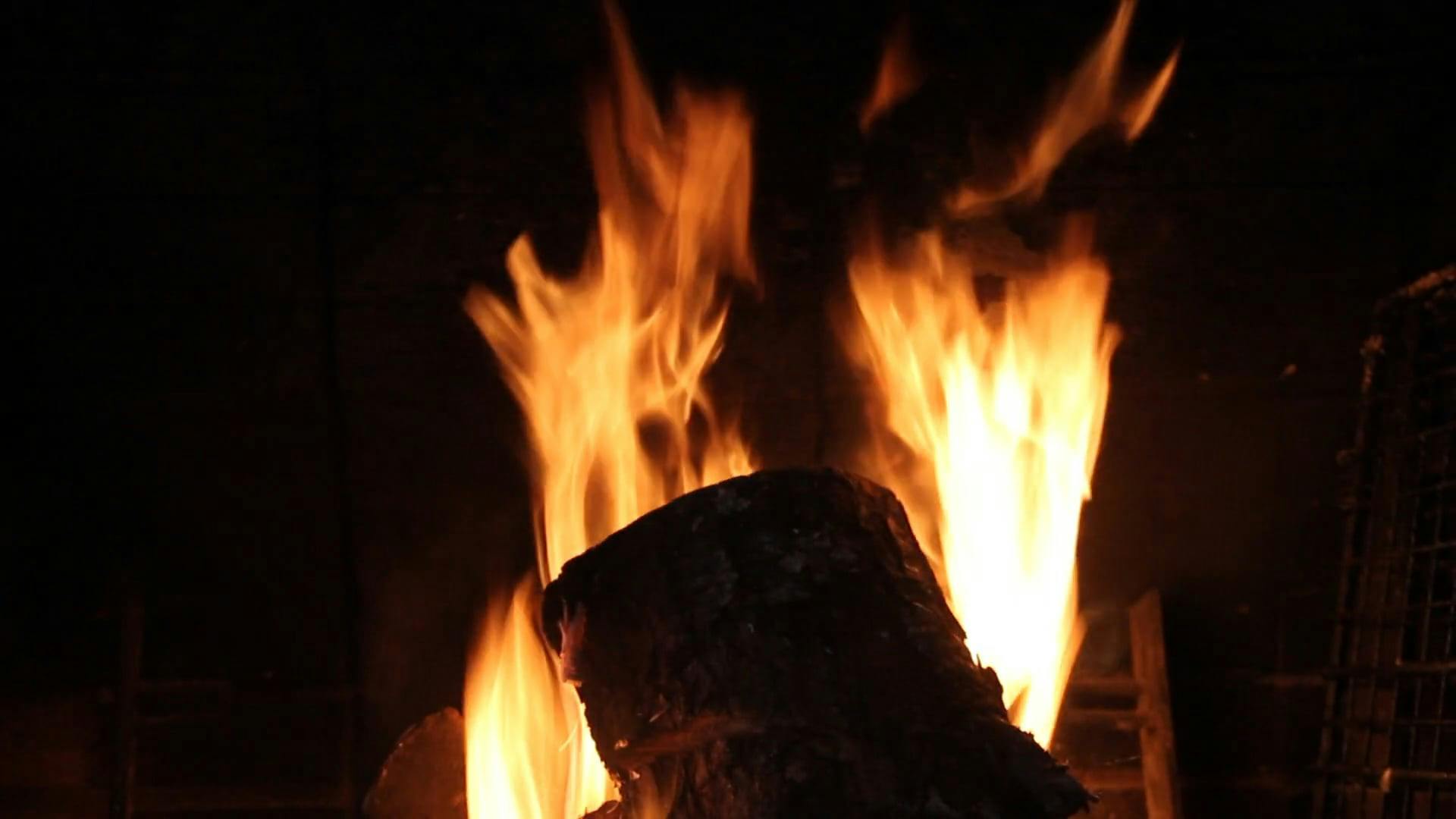 A Standing Couple Embracing Each Other In Front Of The Fireplace Free ...