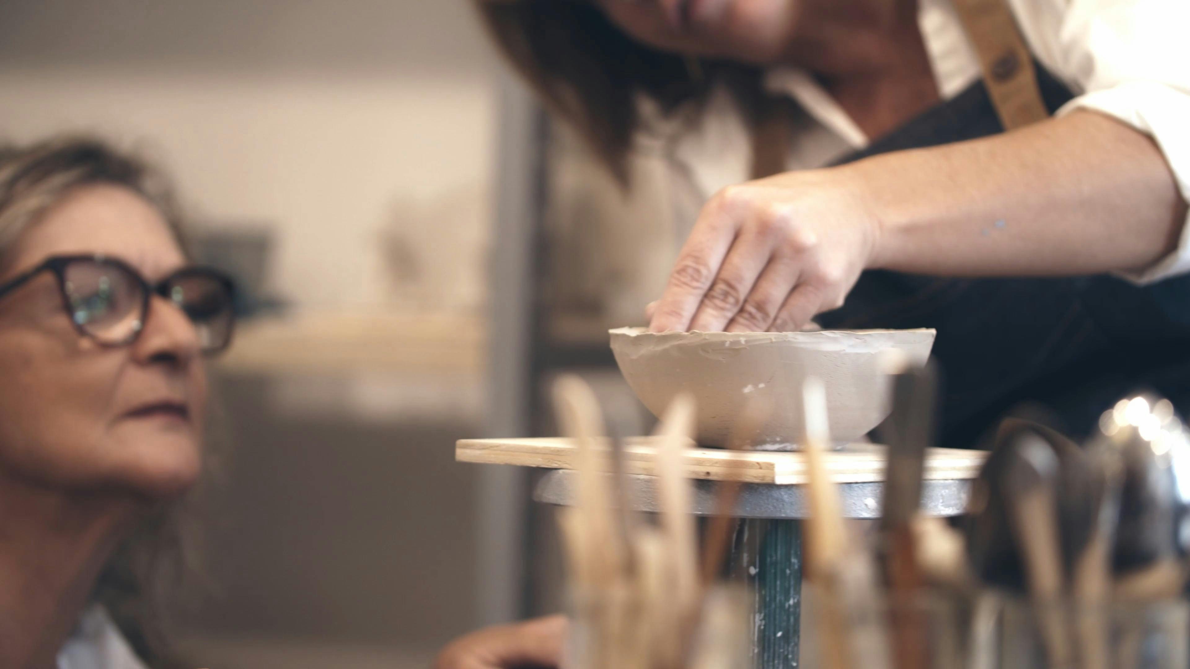 Woman Dropping Clay Dish on Table Free Stock Video Footage, Royalty ...