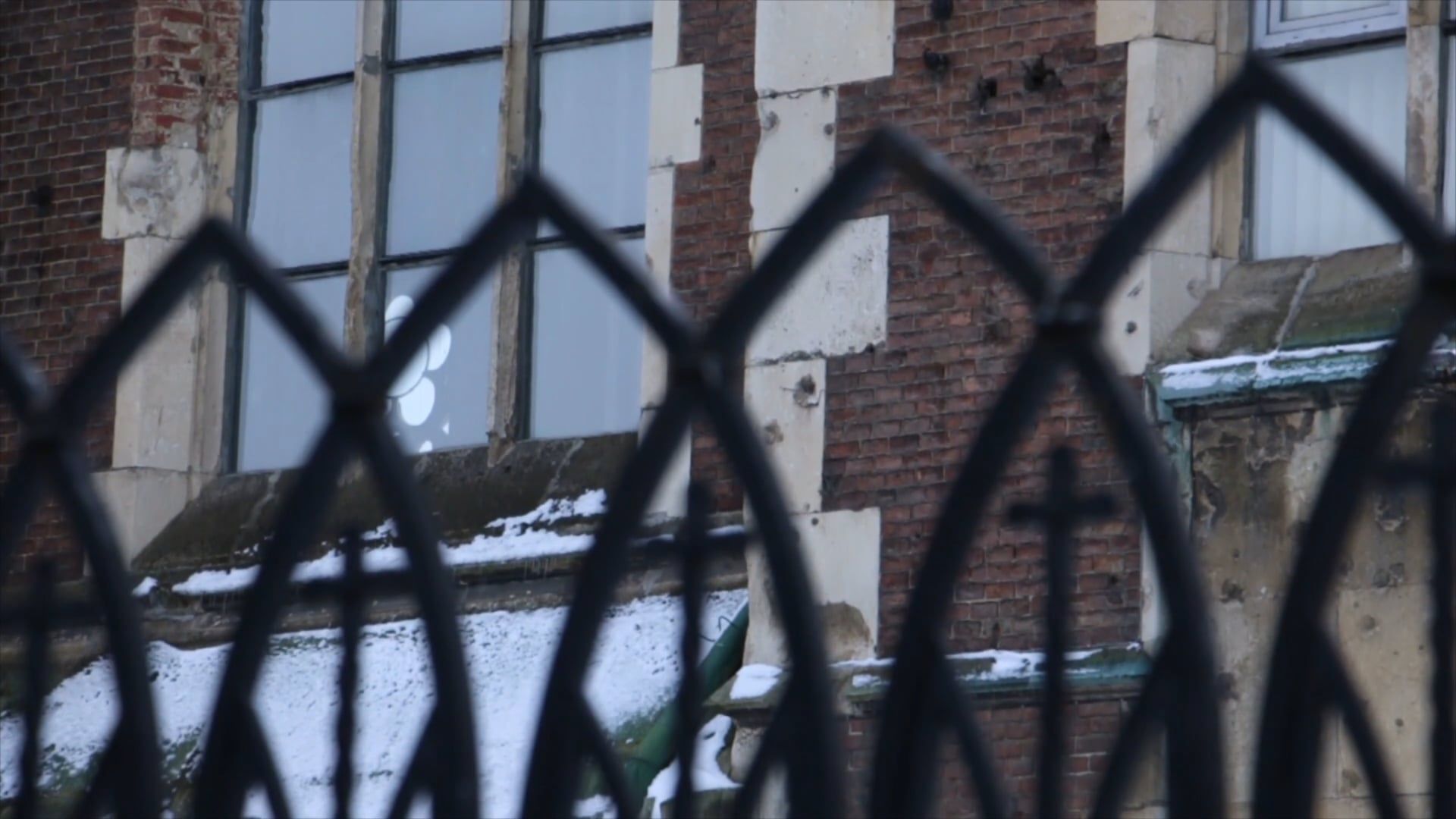 Masonry Historic Building Under Snowy Weather Free Stock Video Footage ...
