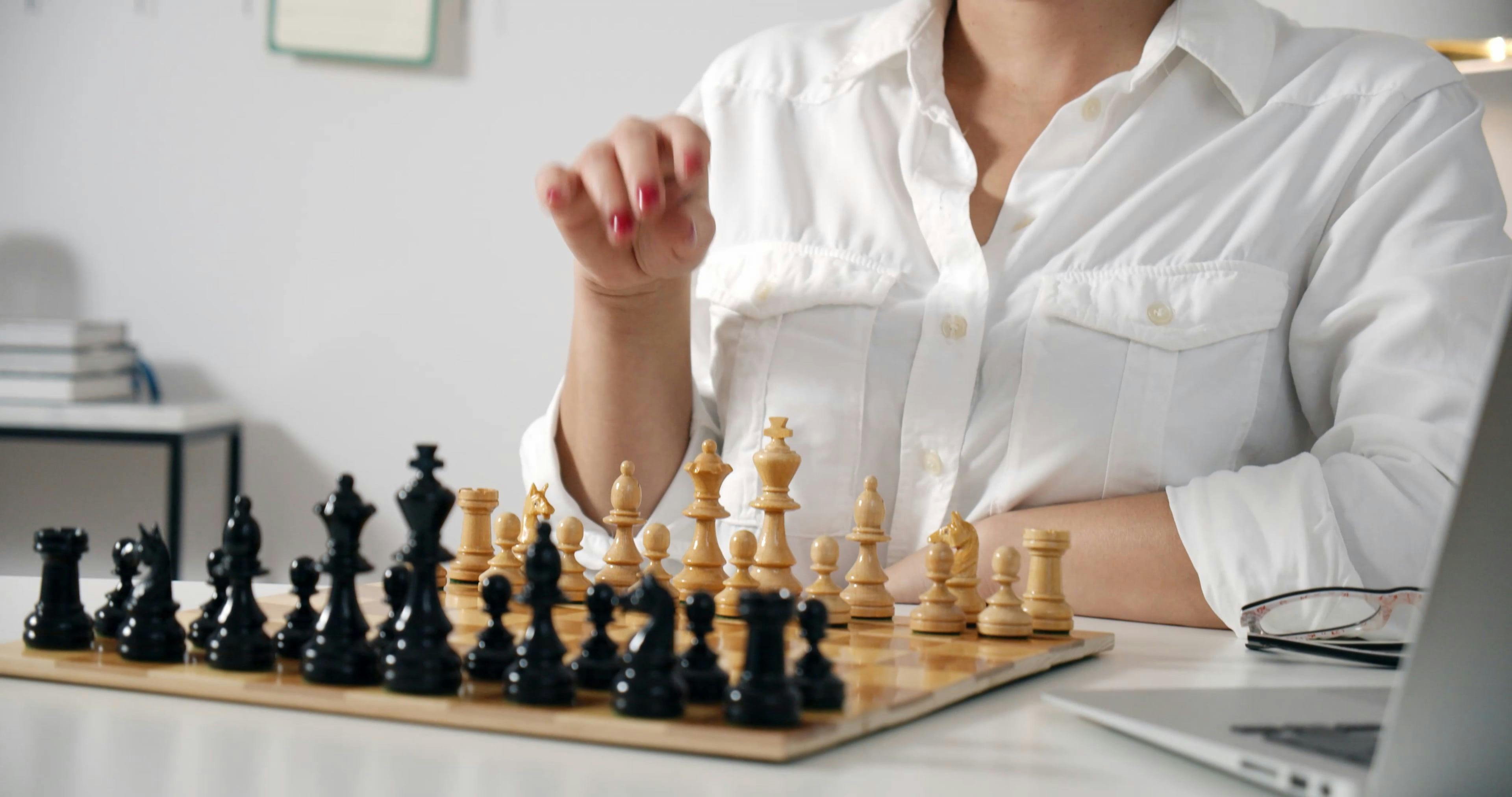 A Woman Playing Chess · Free Stock Video