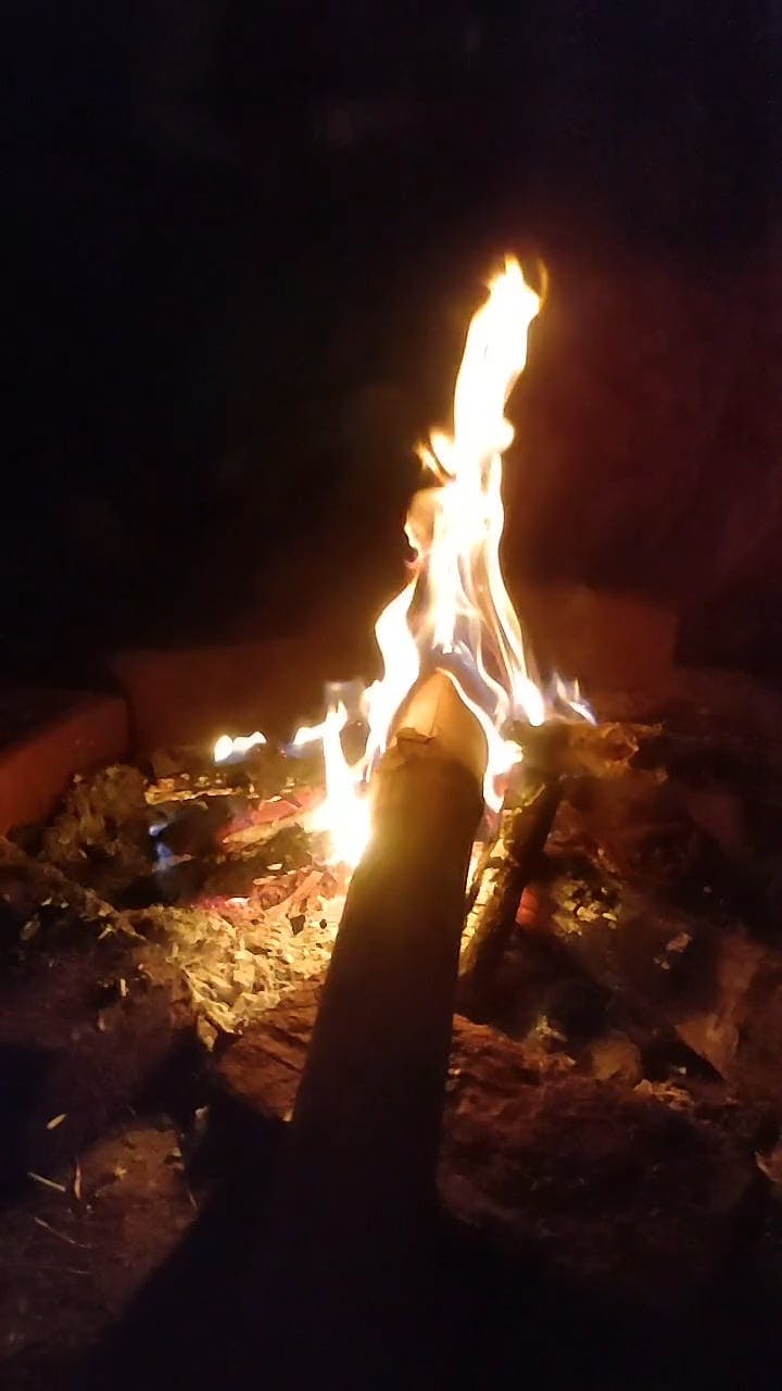 A Bonfire Giving Light From The Darkness Of The Night Free Stock Video ...