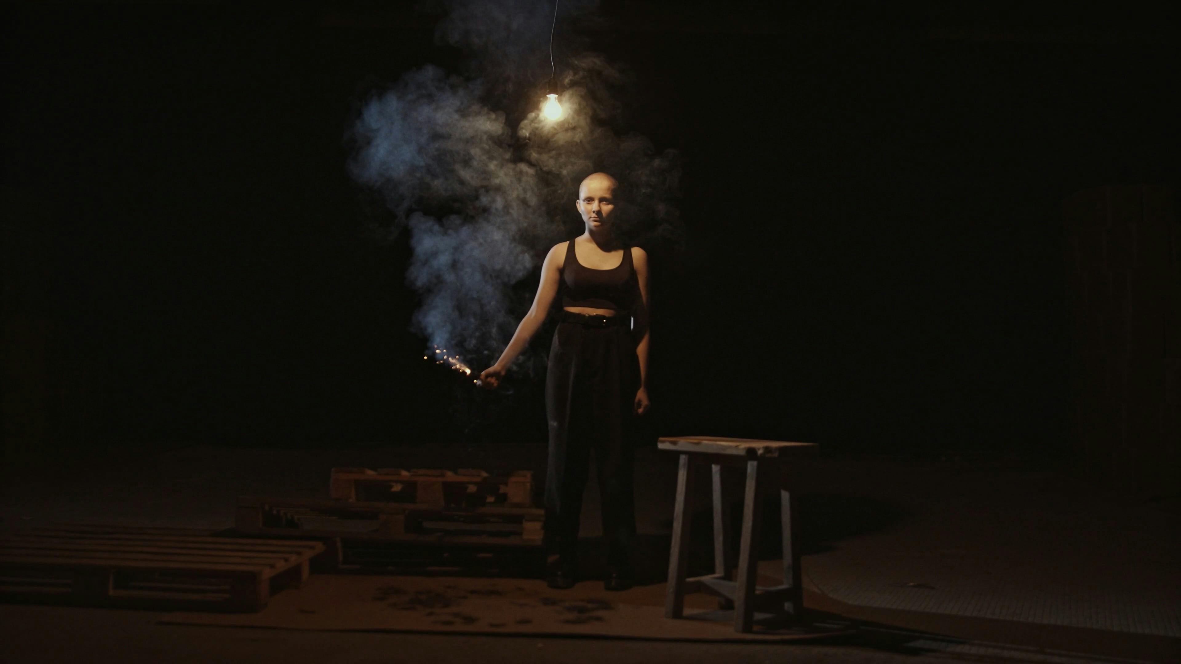 A Woman Holding a Hand Flare Free Stock Video Footage, Royalty-Free 4K ...