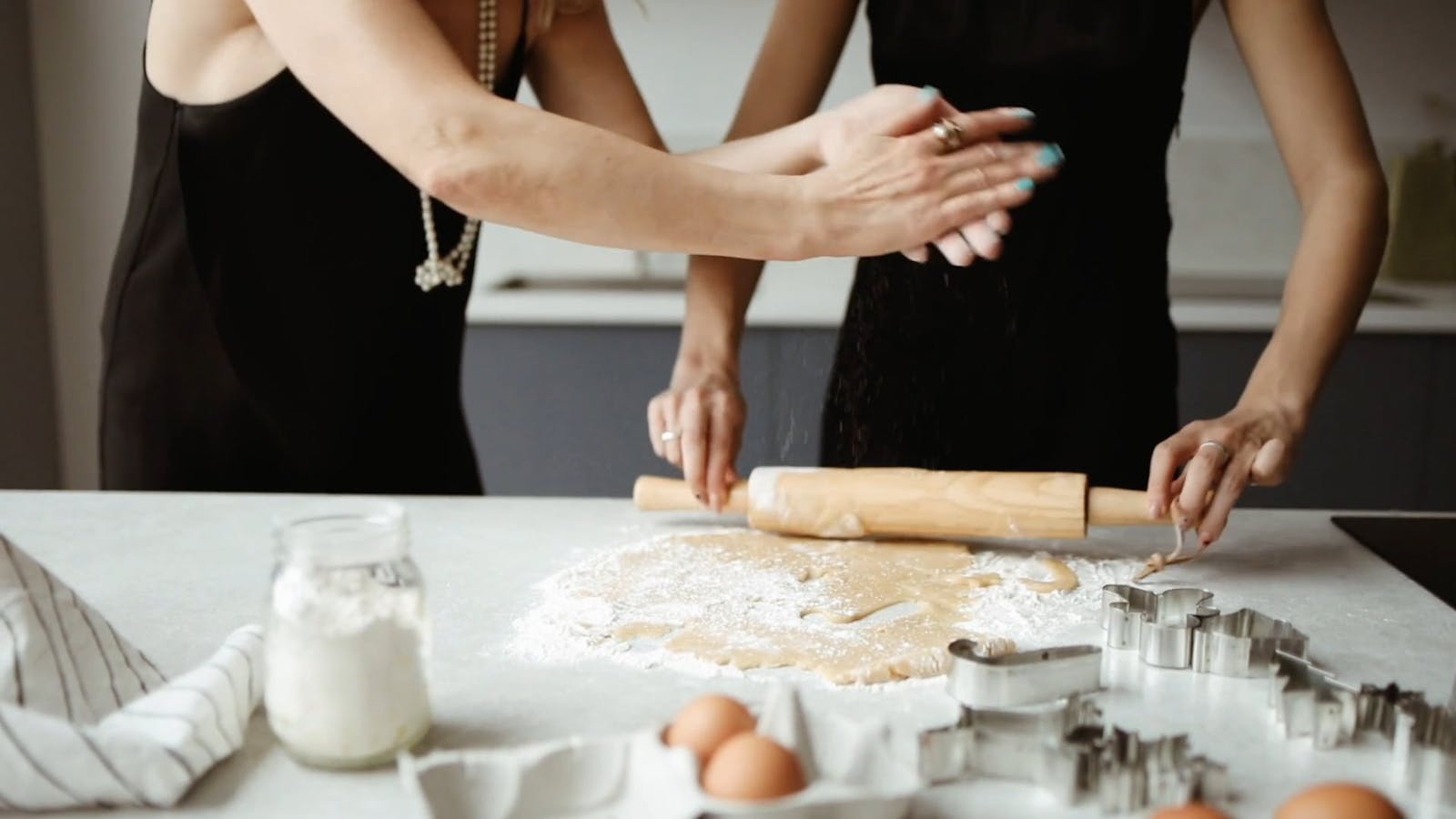 Using Tin Molders In Making Shaped Cookies Free Stock Video Footage