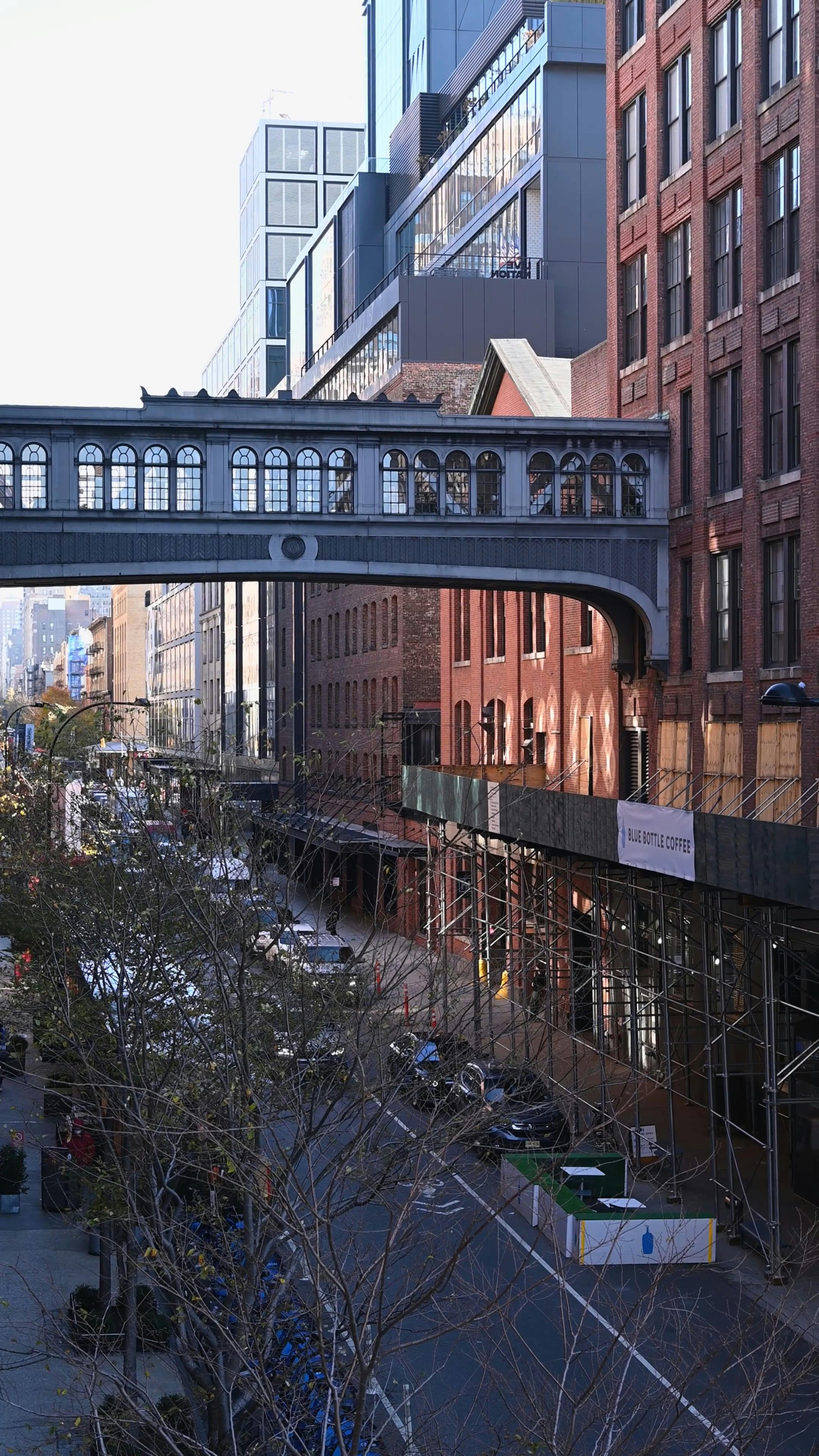 Pedestrian Walkway Bridge Connecting Two Buildings Free Stock Video ...