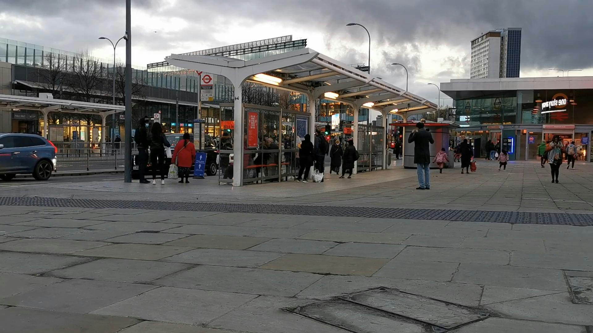 Video Footage of a Busy Street with Bus Stop Free Stock Video Footage ...