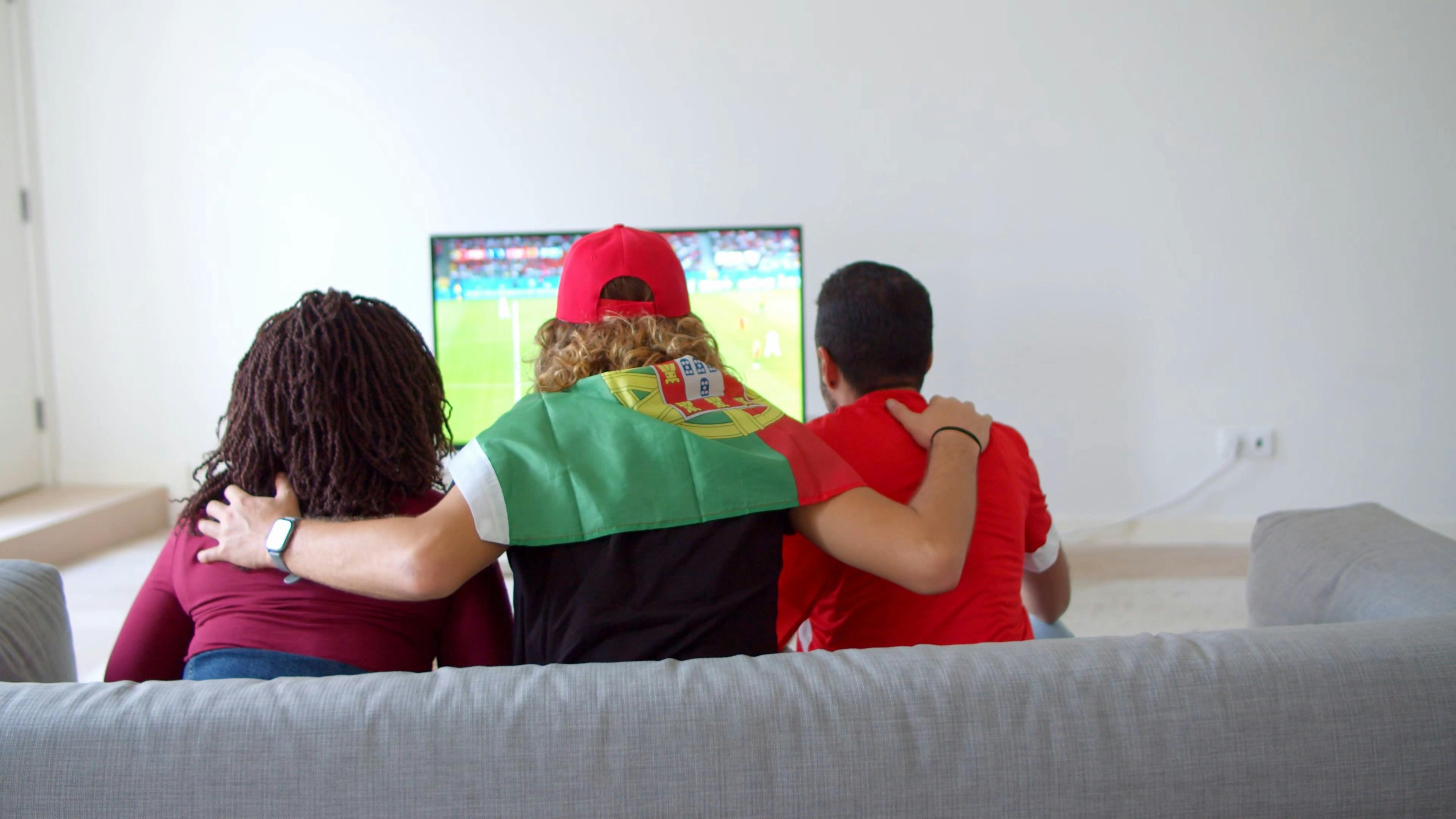 Sports Fans Watching Game on TV Free Stock Video Footage, Royalty-Free ...