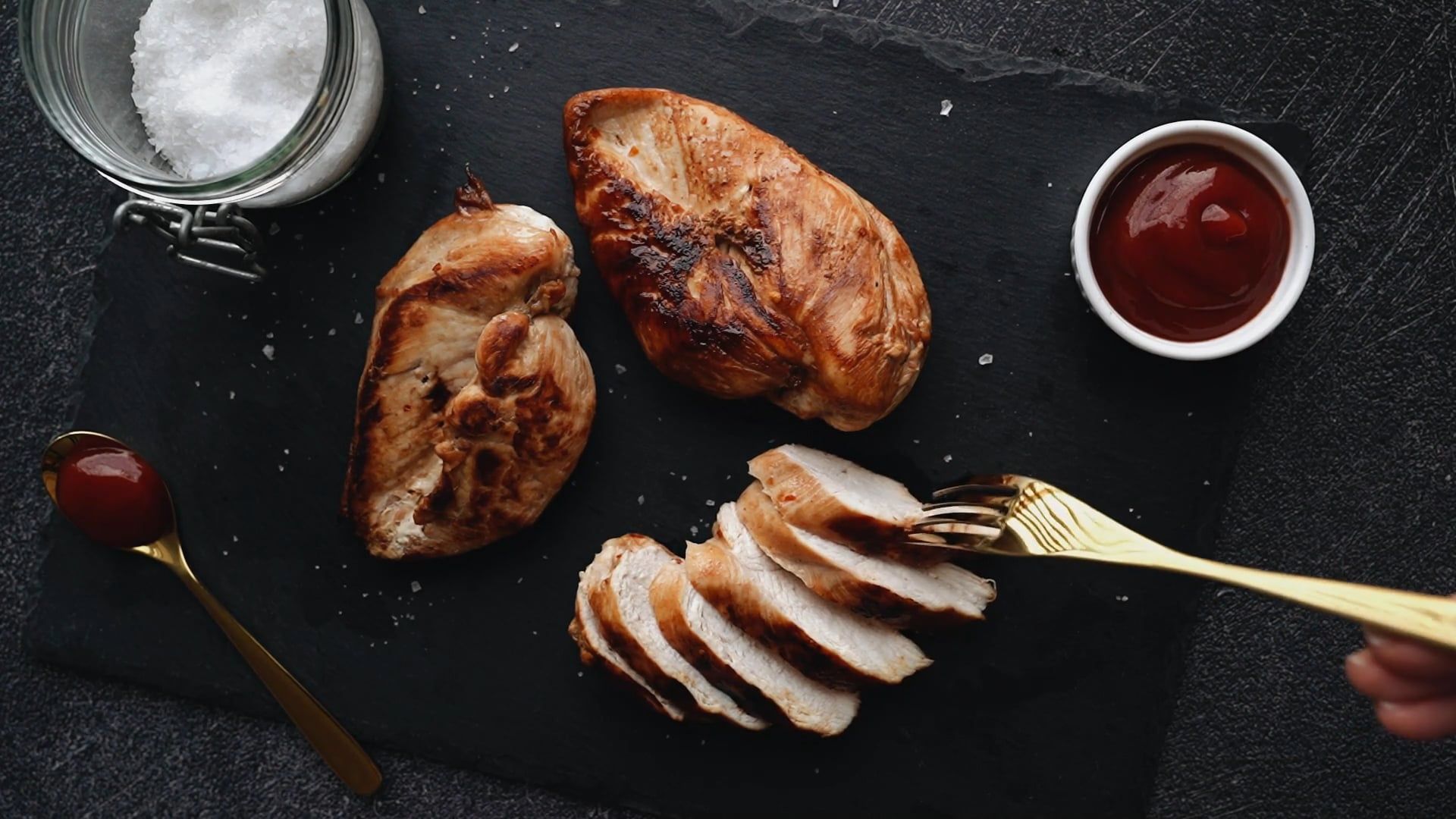 Close-up Shot of Cooked Chicken Dish Free Stock Video Footage, Royalty ...
