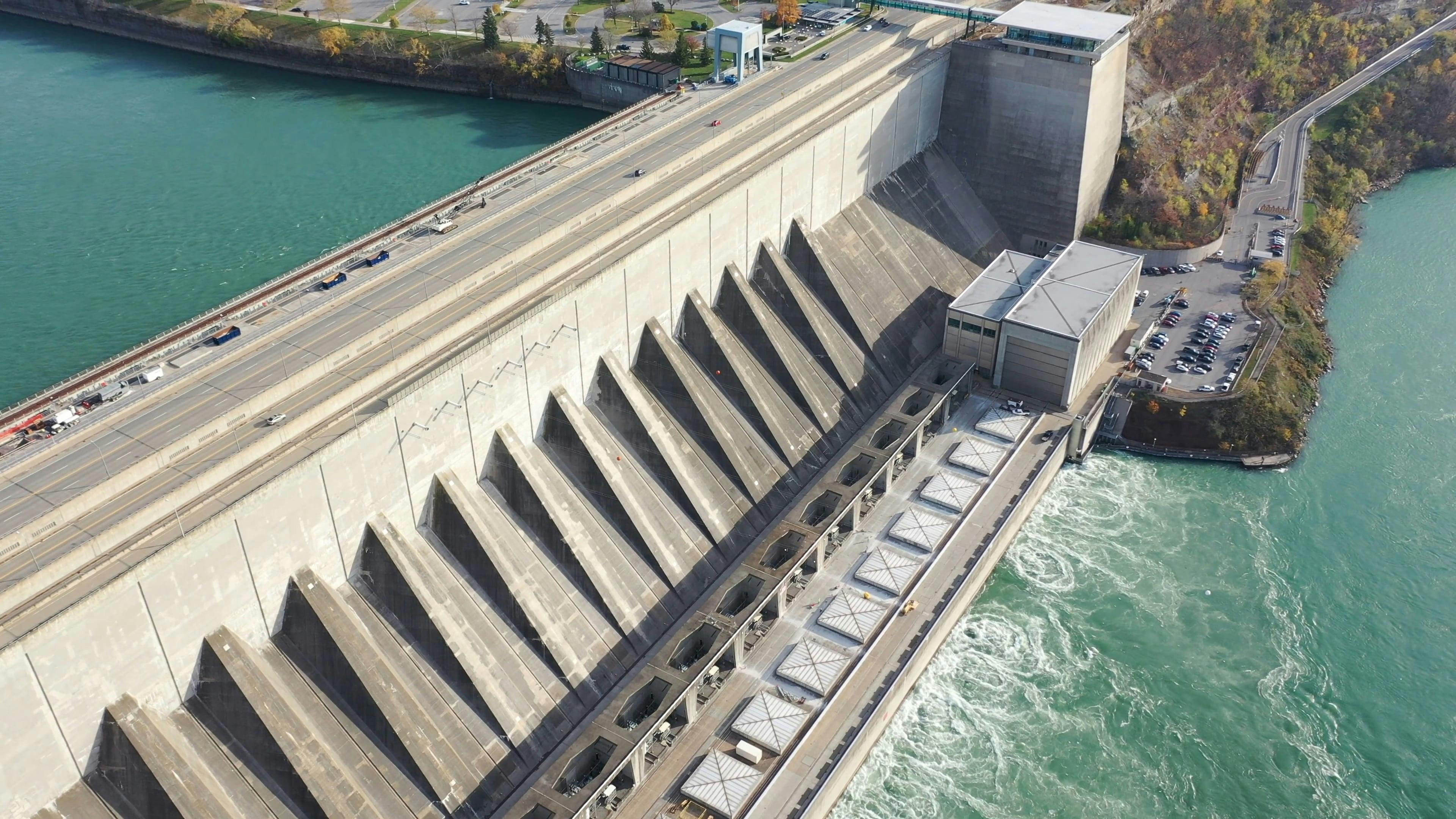 Drone Footage of Power Plant Dam · Free Stock Video
