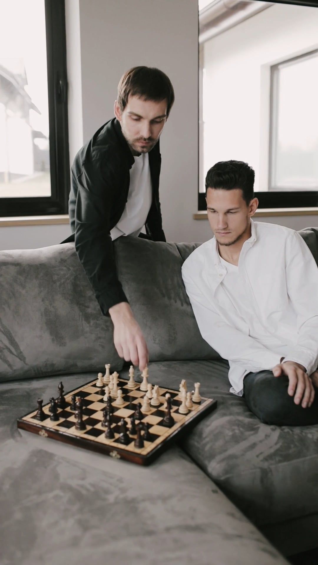 A Man Playing Chess Alone in Front of a Mirror Free Stock Video Footage ...