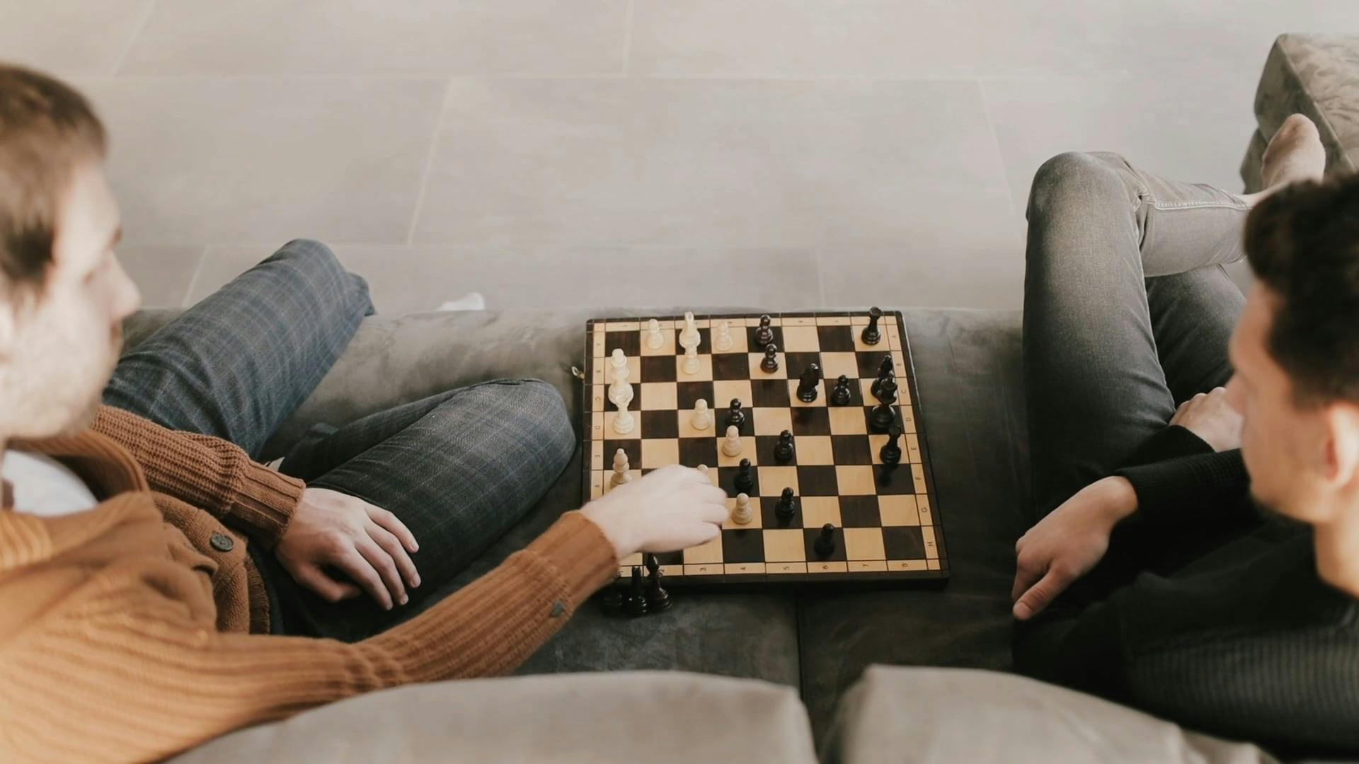 Two Men Playing Chess on the Couch Free Stock Video Footage, Royalty ...