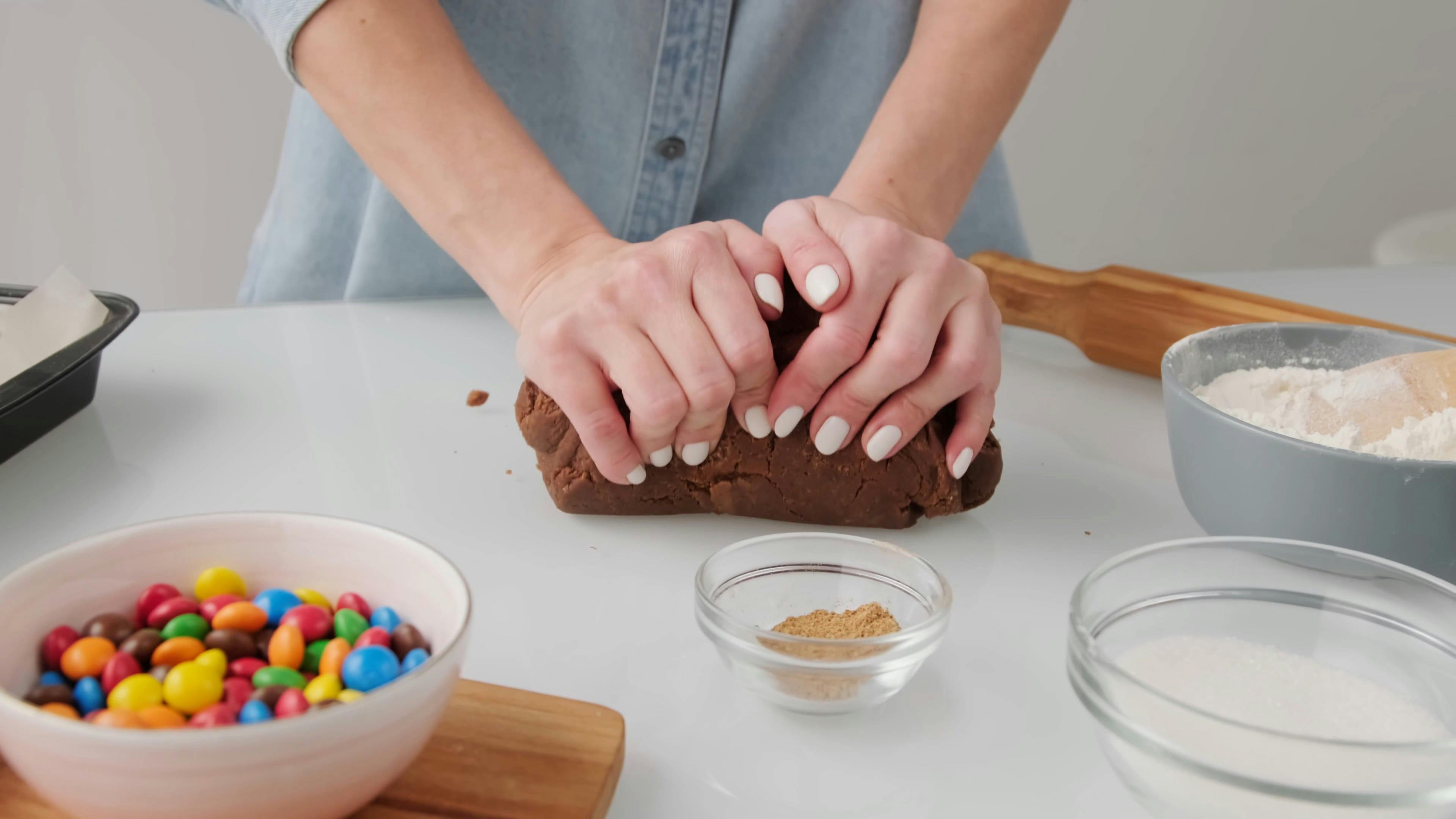 Kneading A Chocolate Dough By Hands Free Stock Video Footage, Royalty ...