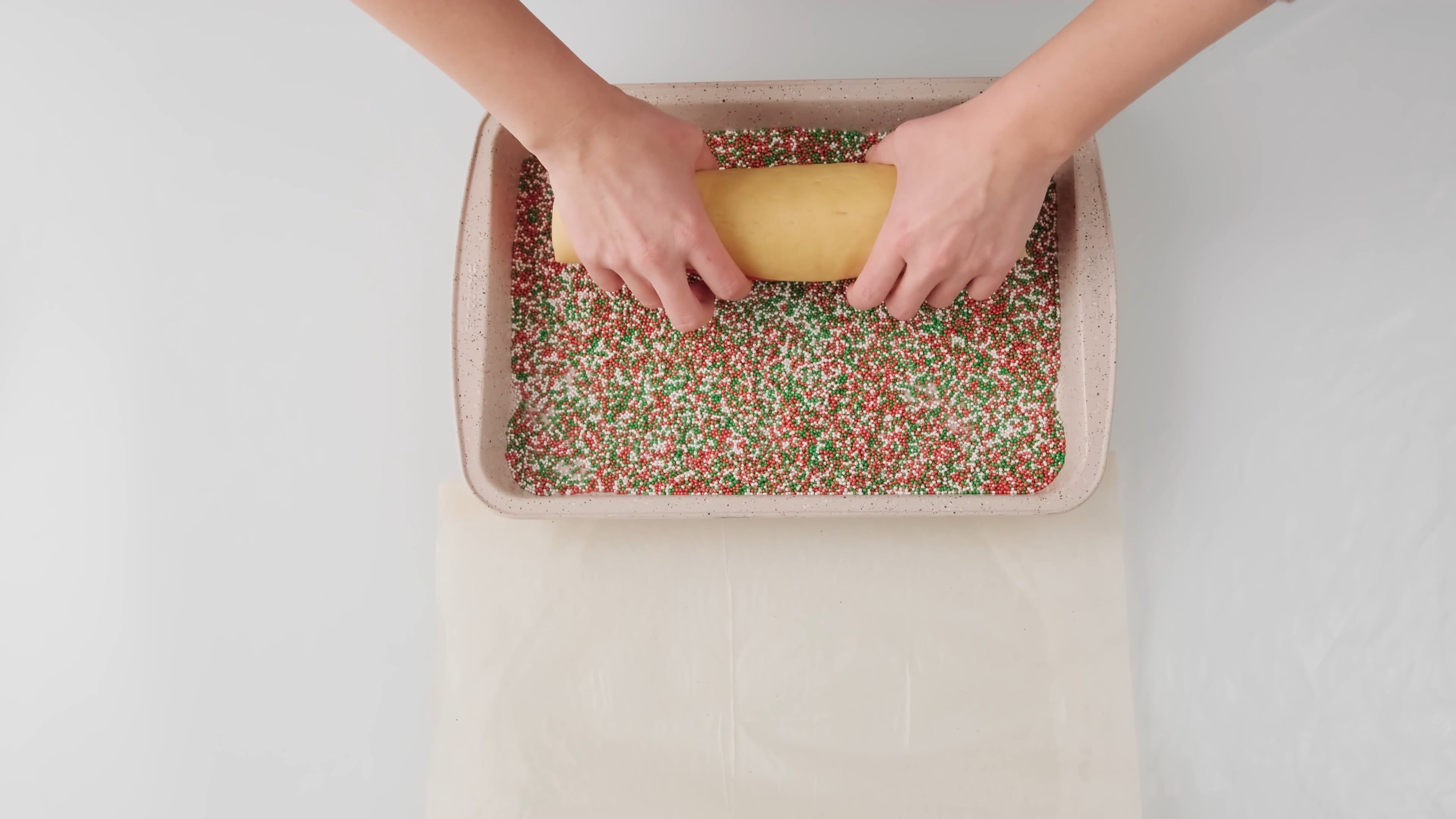 Coating A Dough With Colorful Sugar Sprinkles Free Stock Video Footage ...