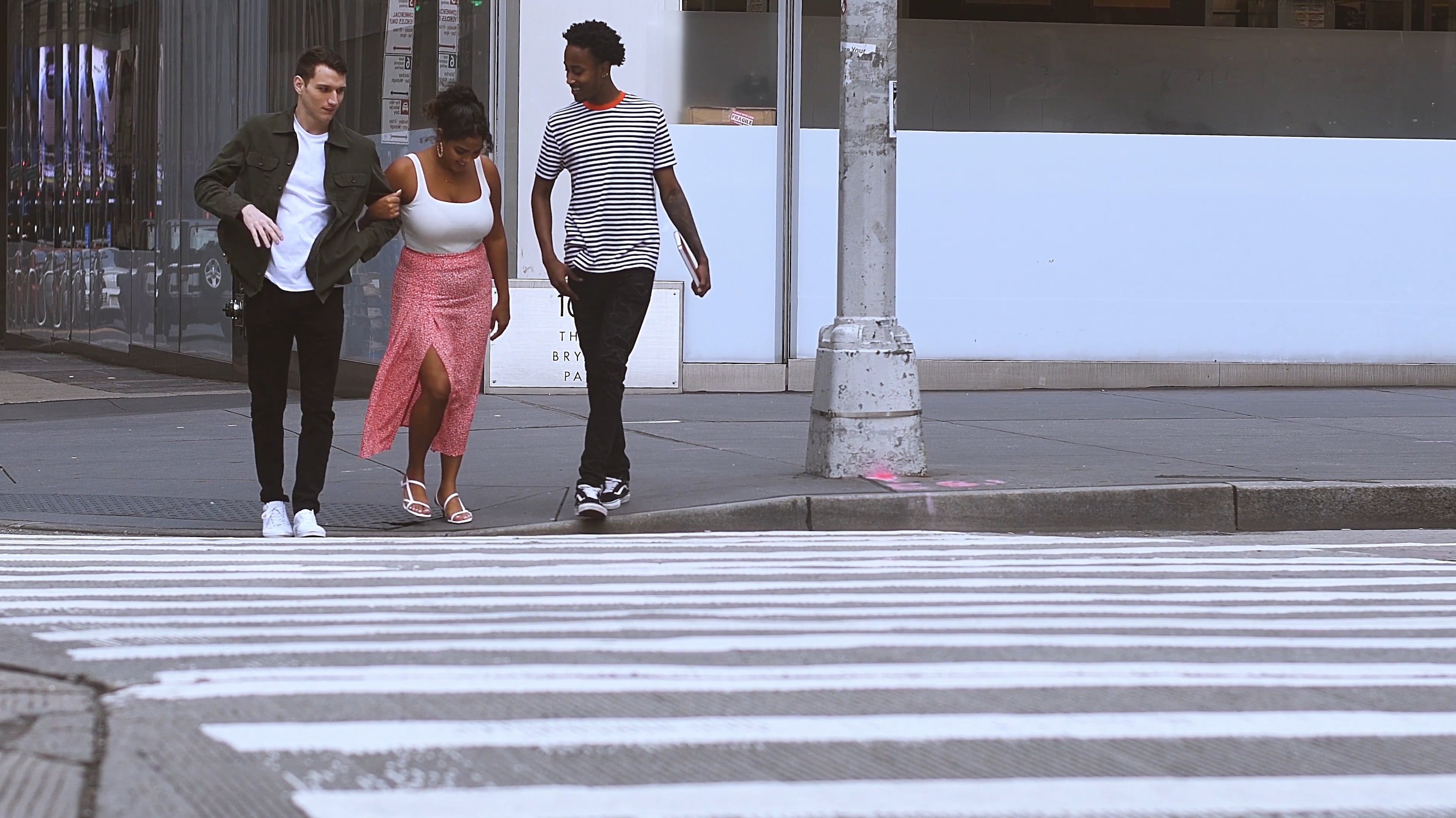 Friends Crossing the Street · Free Stock Video