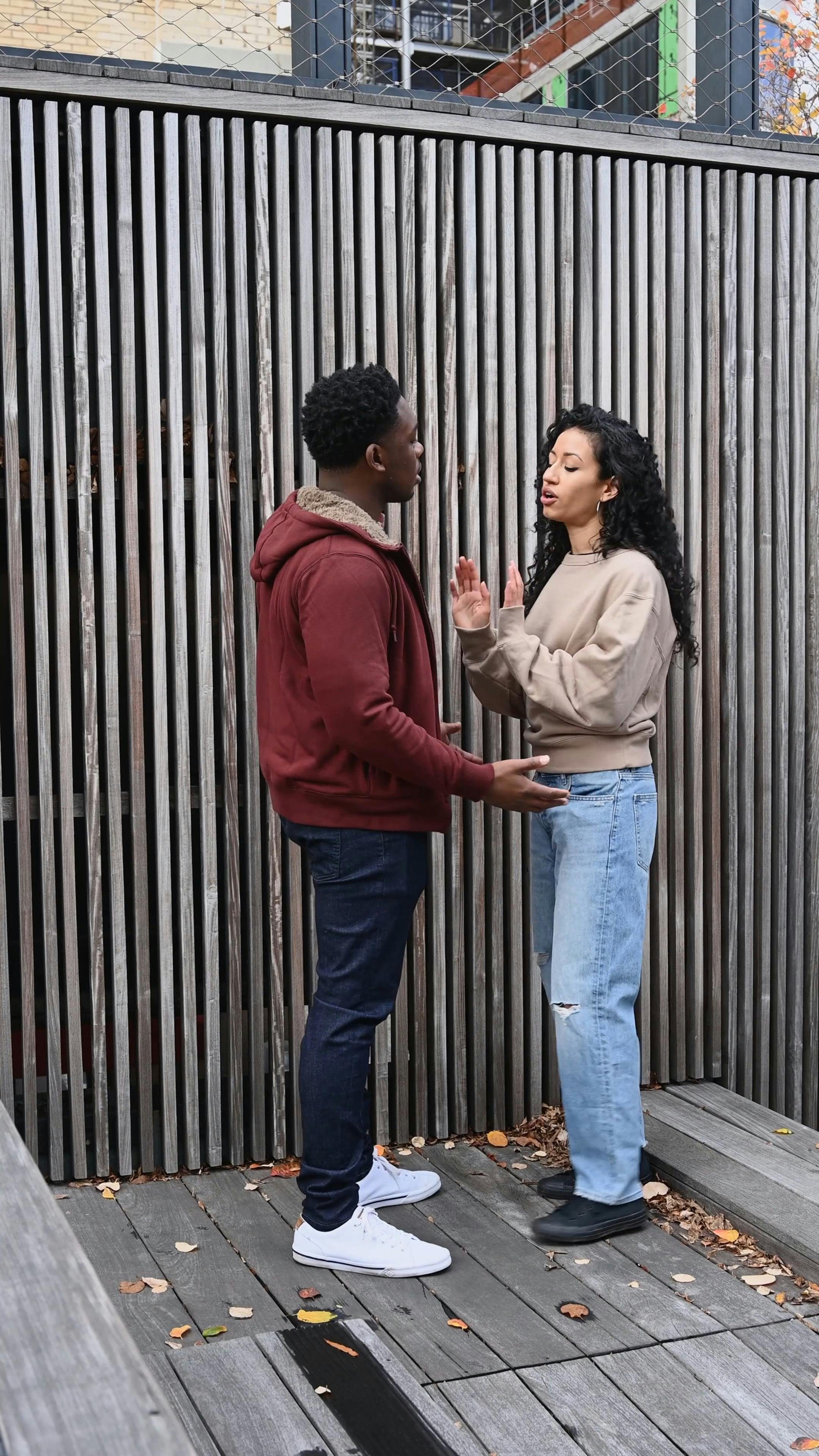 A Male and Female Arguing While Standing Free Stock Video Footage ...
