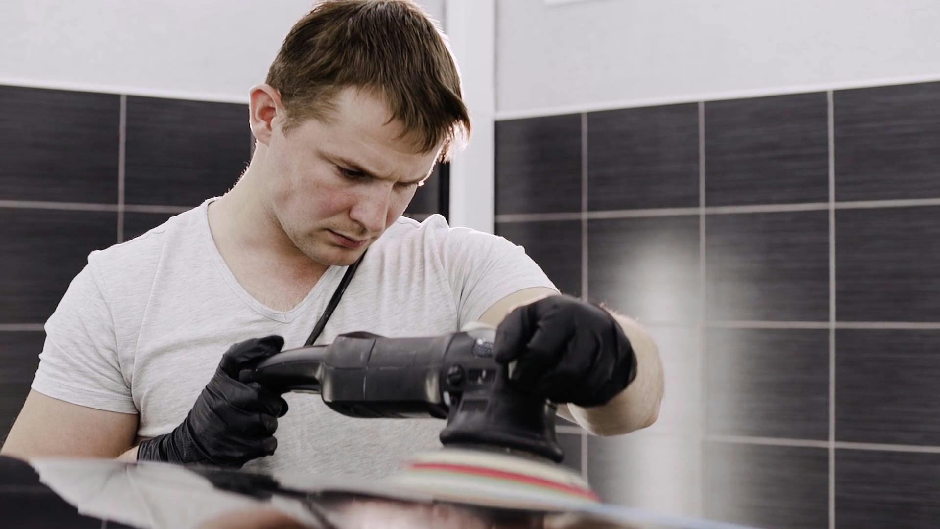 Man Buffing a Car Free Stock Video Footage, Royalty-Free 4K & HD Video Clip